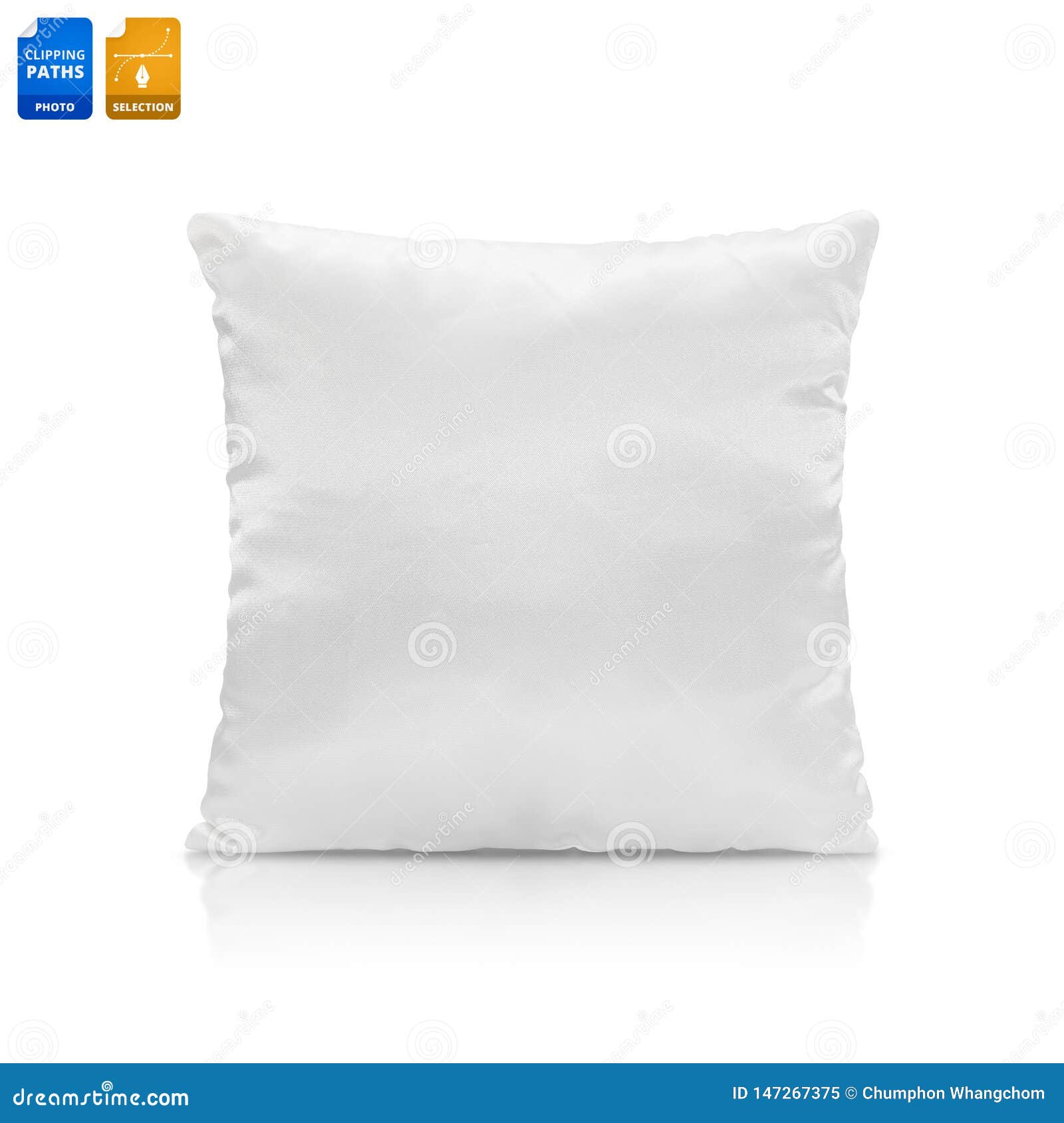 Blank Pillow Isolated on White Background. Empty Cushion for Your ...