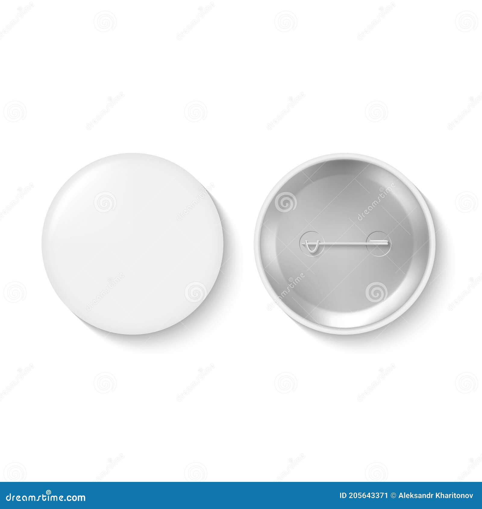 Blank Pinback Button or White Round Badge Stock Illustration ...