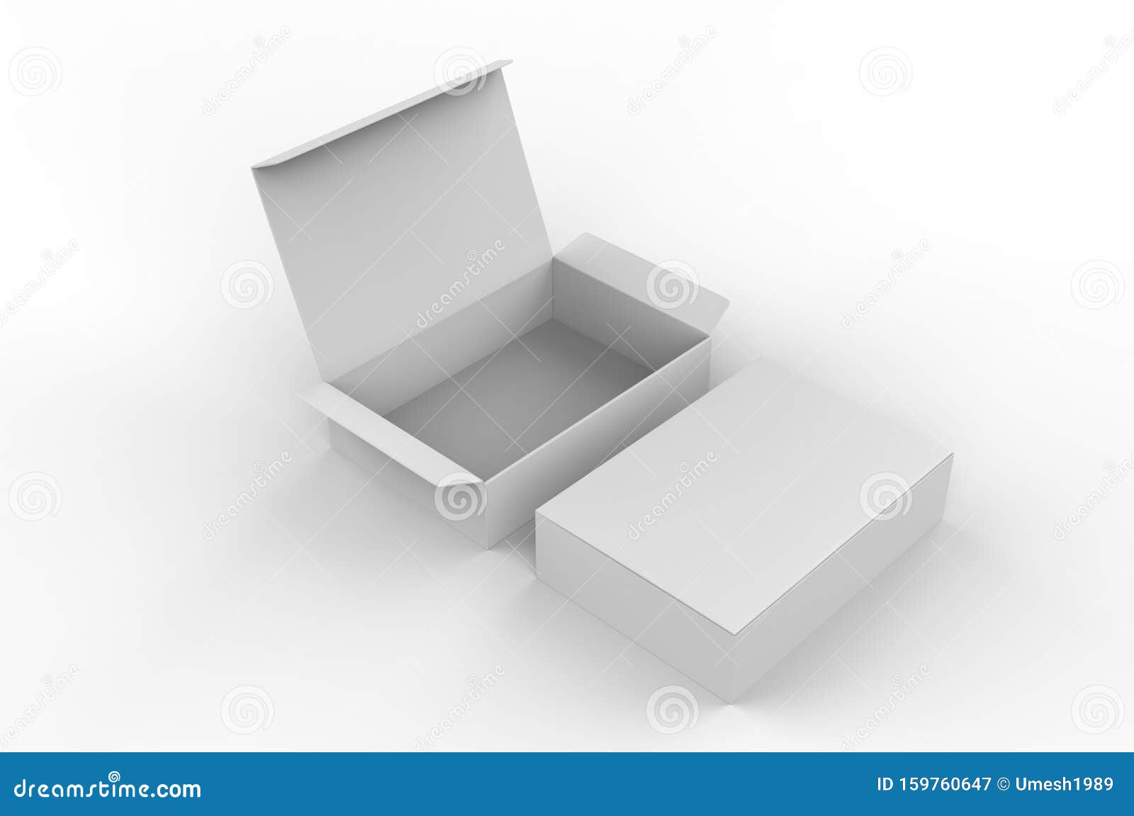 Blank Pinch Lock Paper Box for Branding. 3d Render Illustration. Stock ...