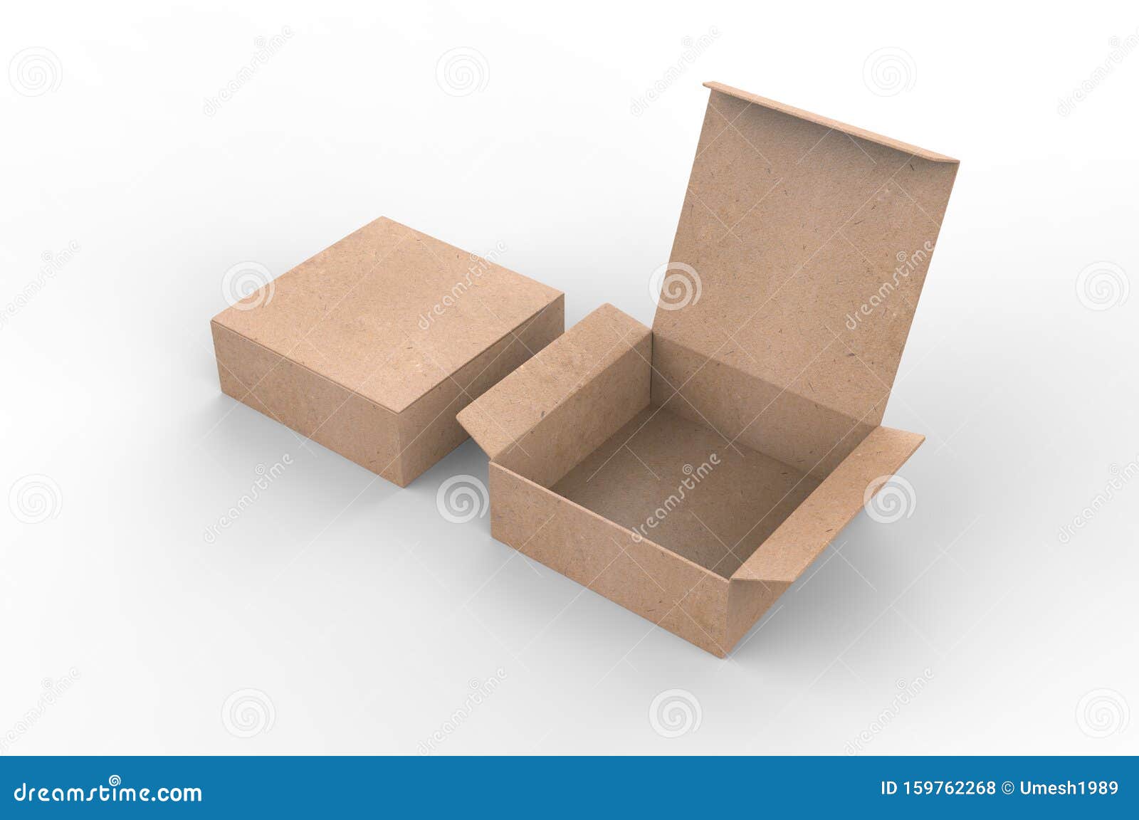 Blank Pinch Lock Paper Box for Branding. 3d Render Illustration. Stock ...