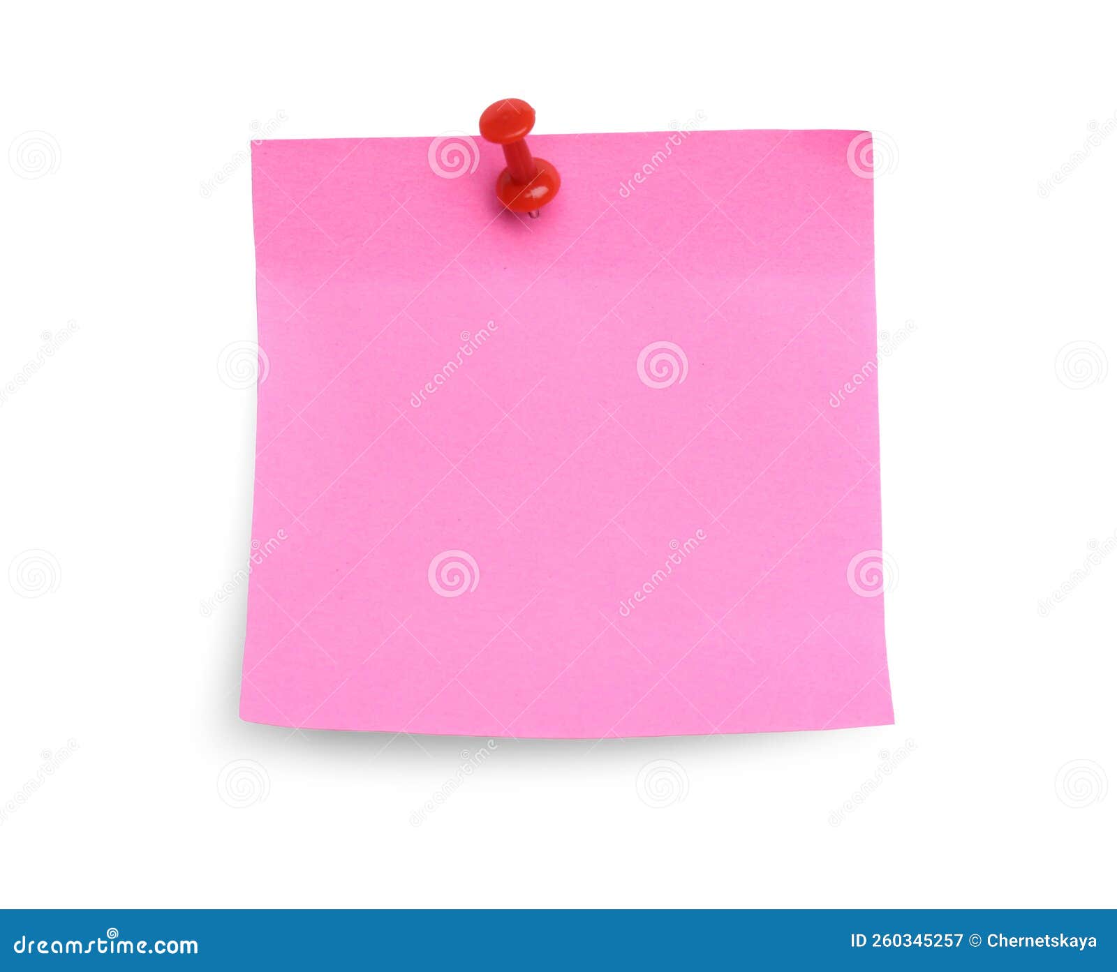 Blank Pink Note Pinned on White Background, Top View Stock Image ...