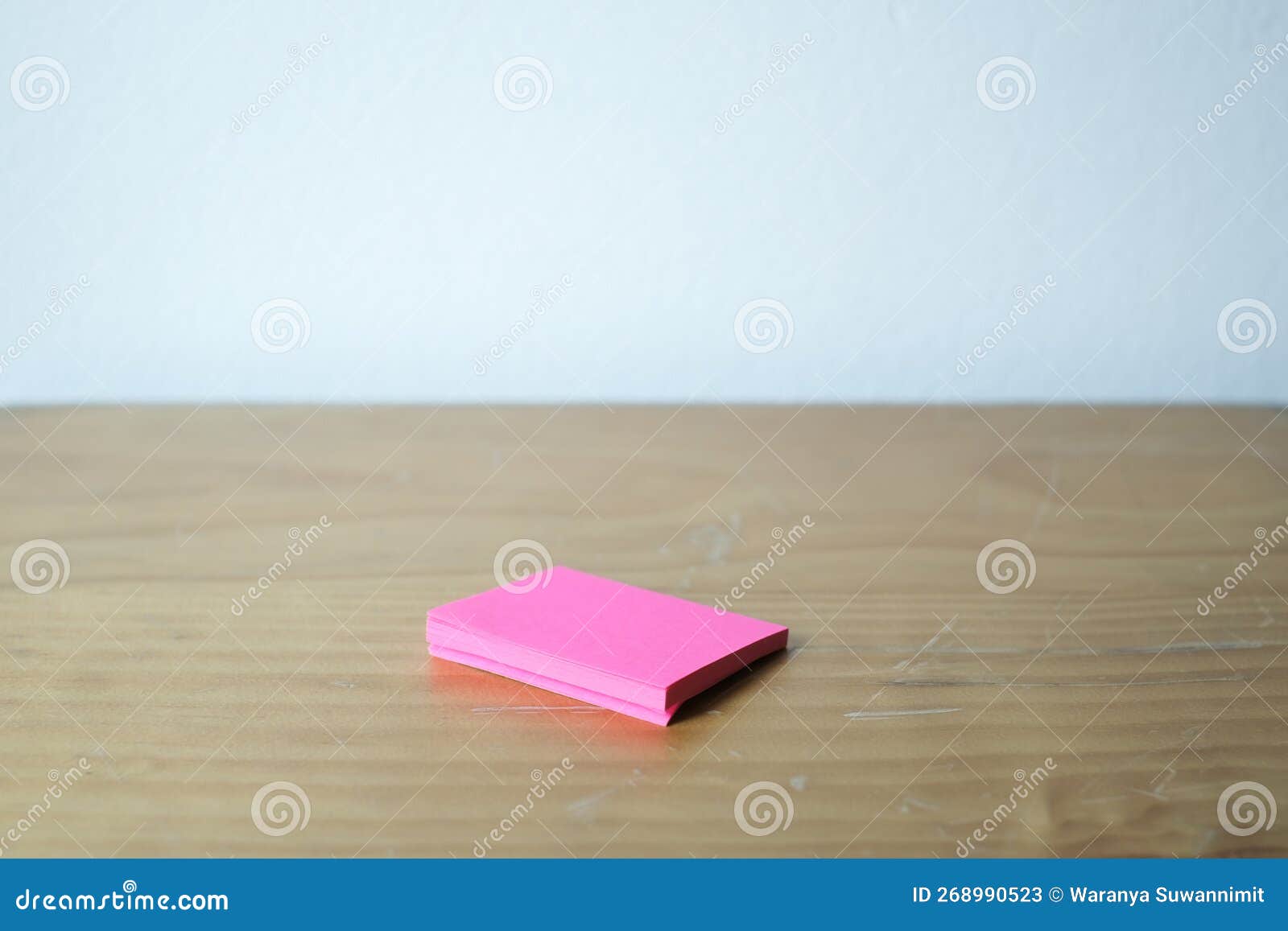 Blank Pink Sticky Note Block on Desk. Stock Image - Image of office ...
