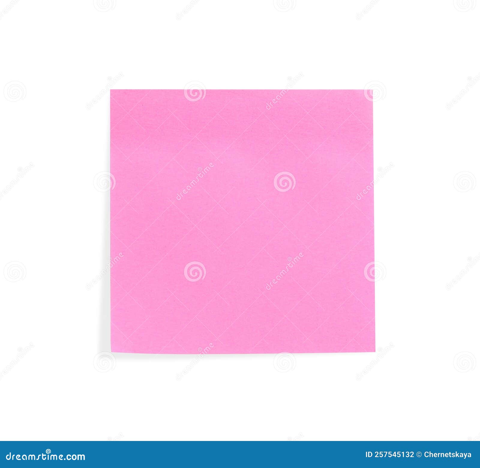 Blank Pink Sticky Note on White Background, Top View Stock Photo ...