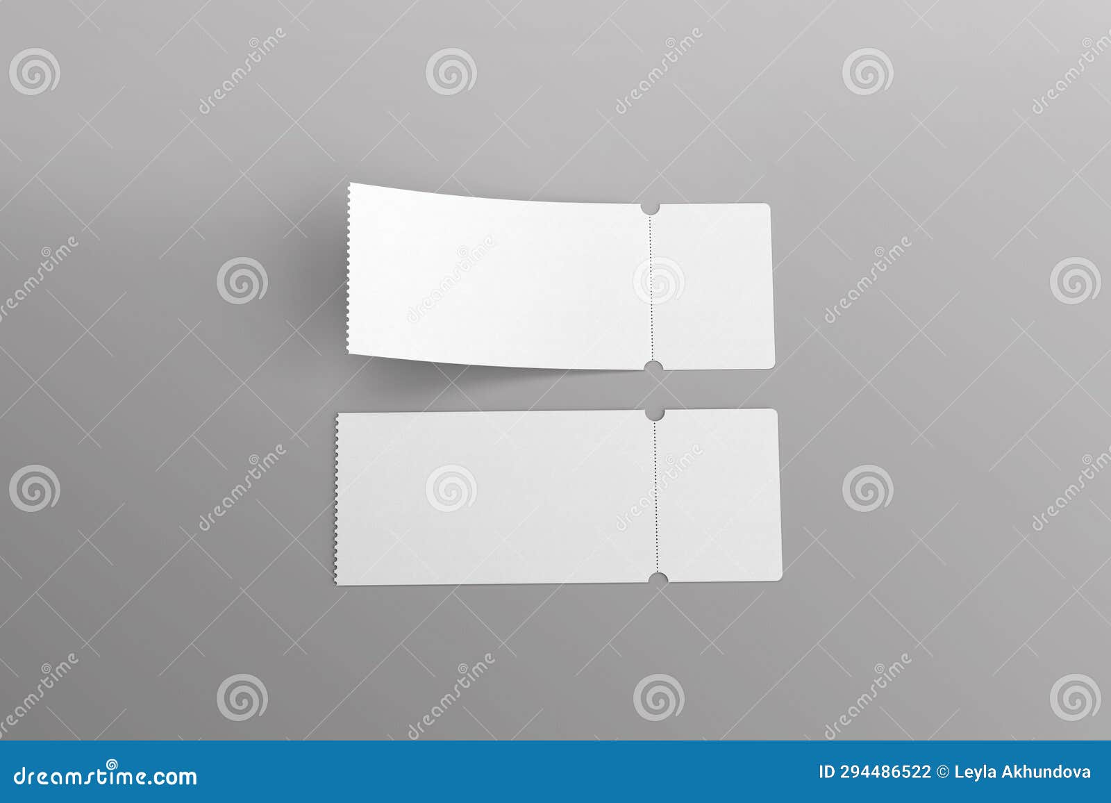Blank Plain White Event Ticket Mockup Isolated on White Background ...