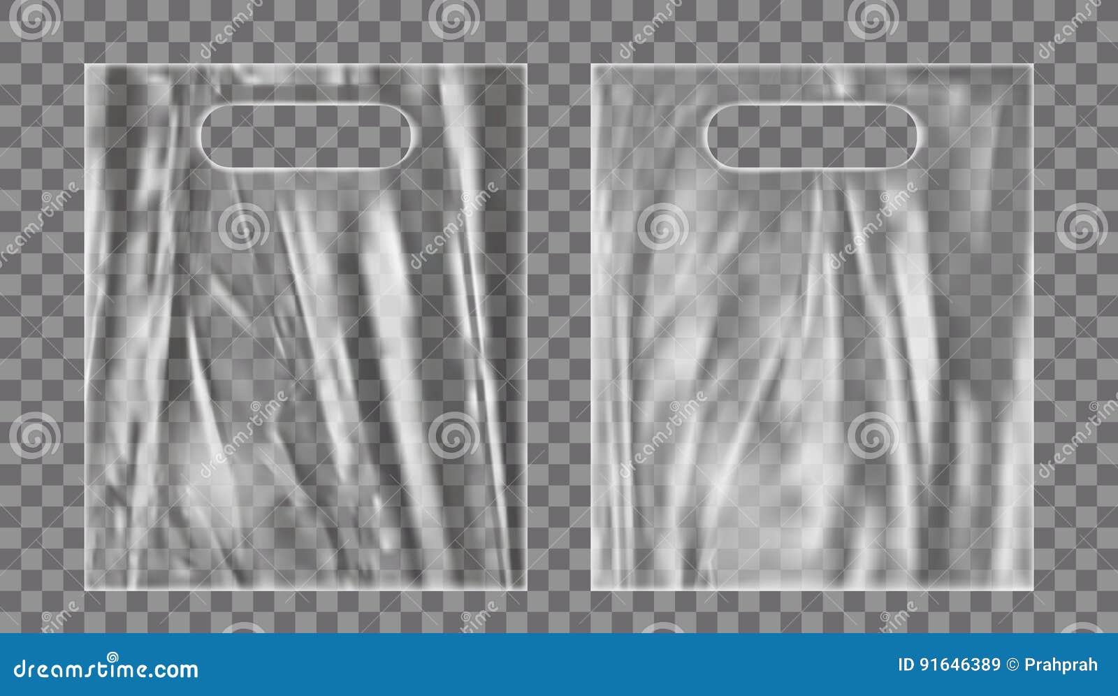 Blank Plastic Bag Mock Up. Empty Polyethylene Package Stock ...