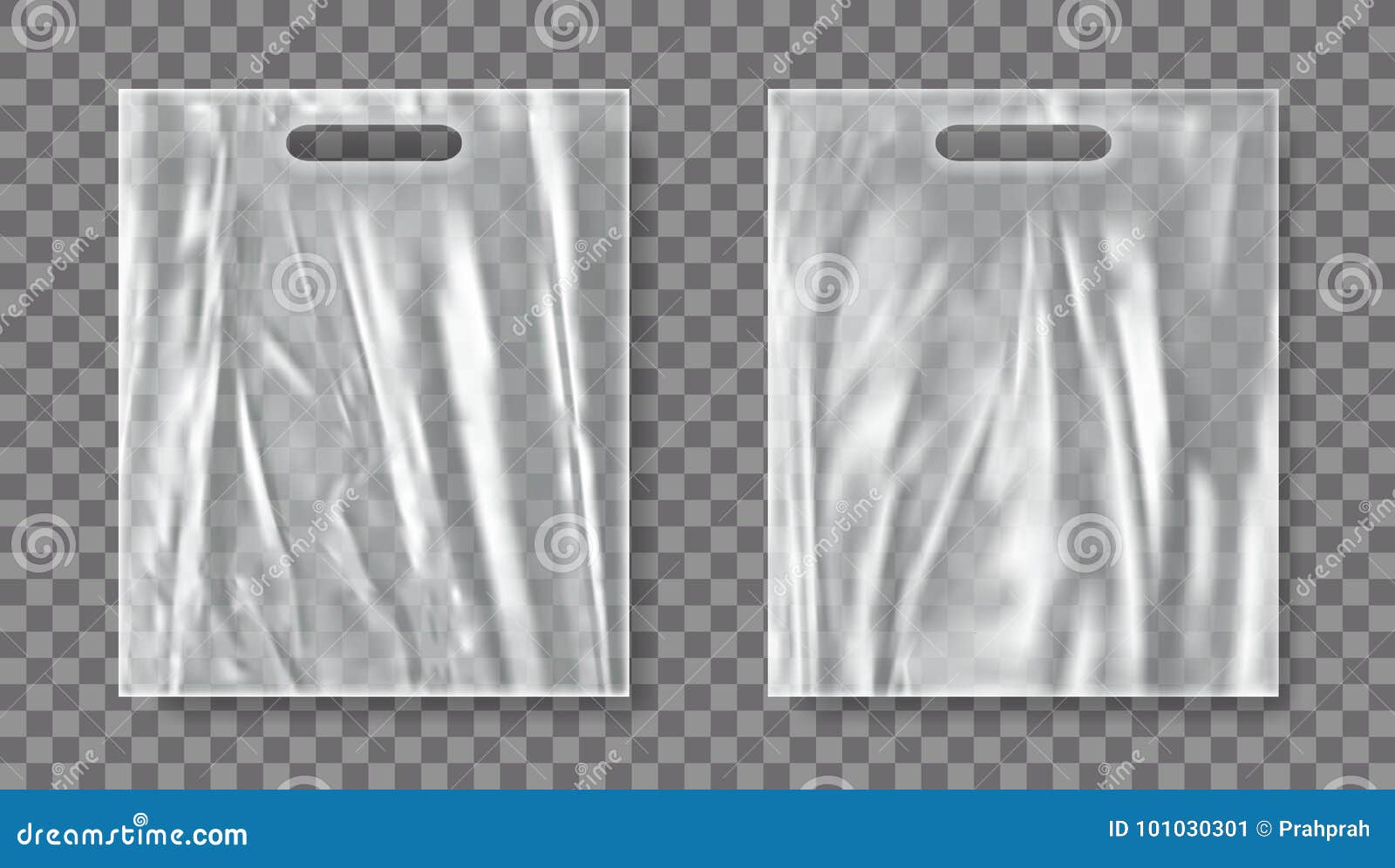 Blank Plastic Bag Mock Up. Empty Polyethylene Package Stock ...