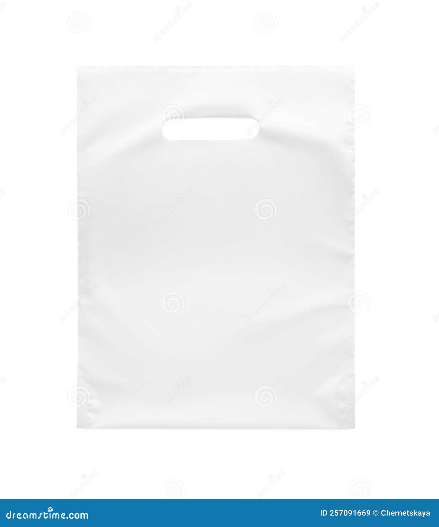 Blank Plastic Bag on White Background, Top View. Space for Design Stock ...