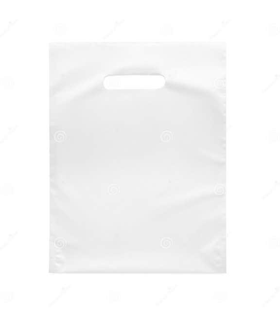 Blank Plastic Bag on White Background, Top View. Space for Design Stock ...