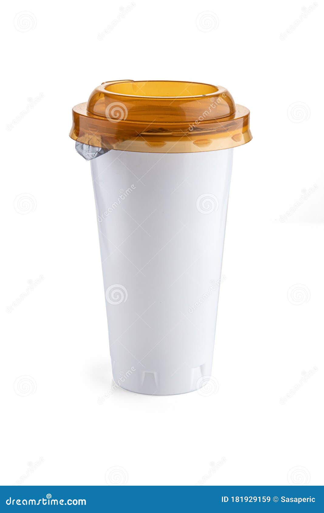 Blank Plastic Coffee Package Cup Isolated Stock Image - Image of liquid ...