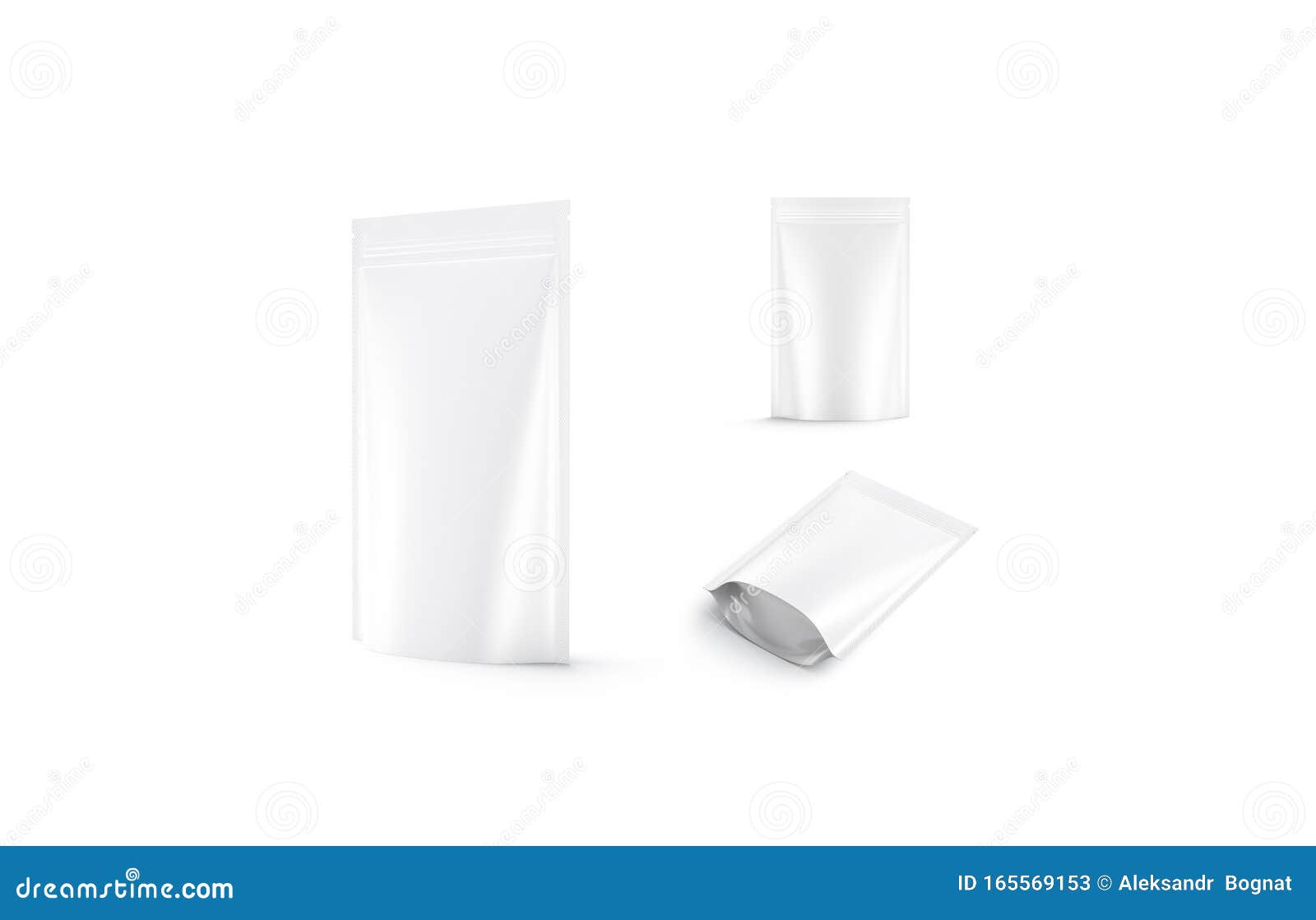 Blank Blank Plastic Pouch Mock Up, Different Views Stock Illustration ...