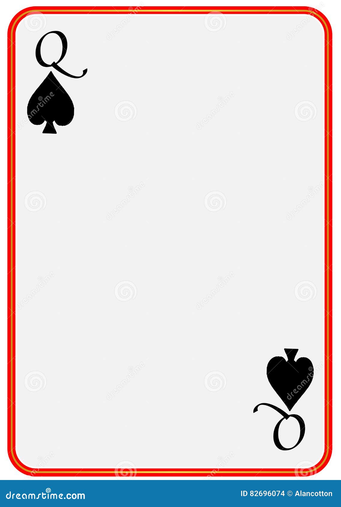 Queen Of Hearts Card Outline