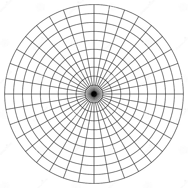 Blank Polar Graph Paper - Protractor - Pie Chart Vector Stock Vector ...