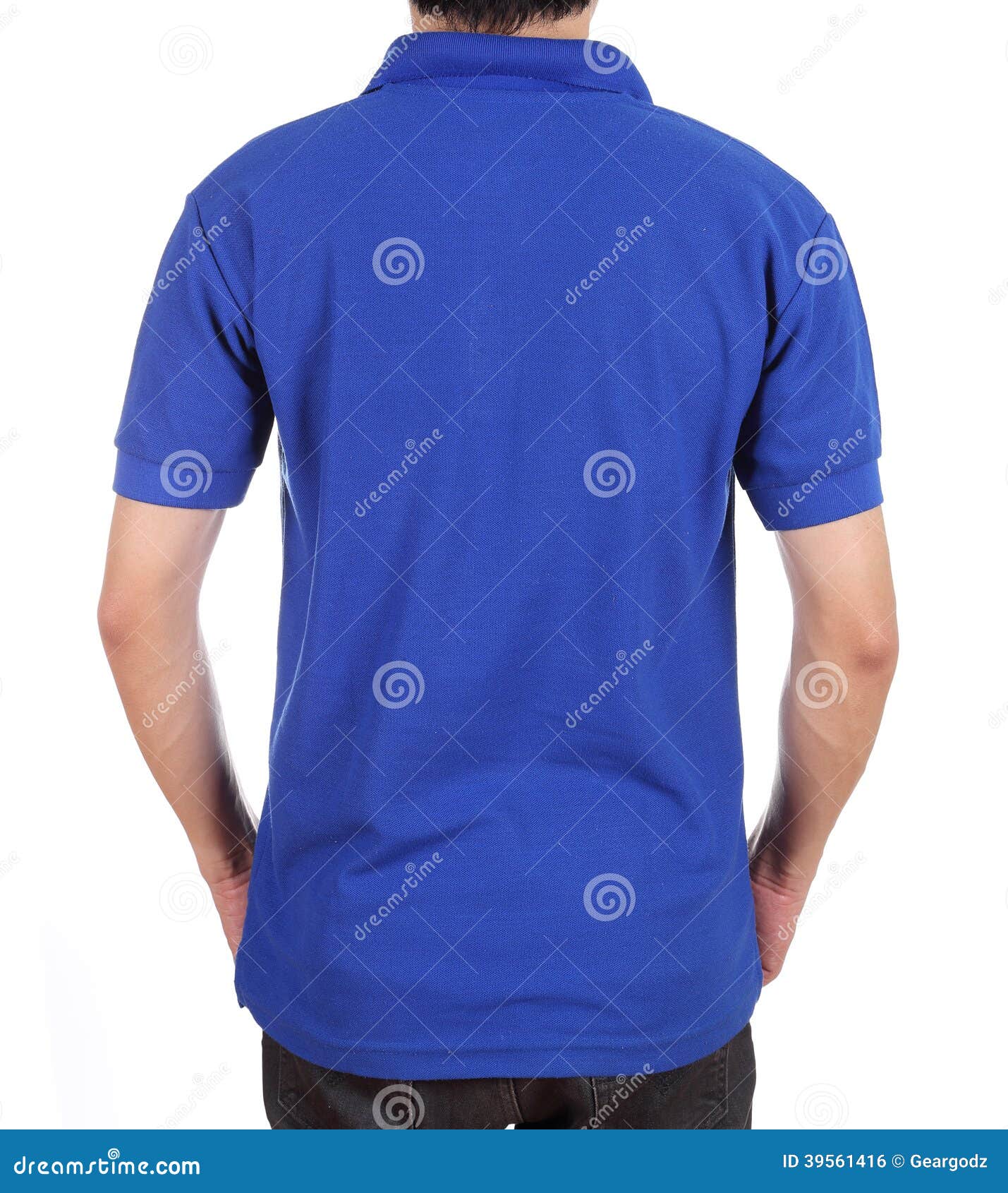 Blank Polo Shirt (back Side) on Man Stock Photo - Image of pocket ...