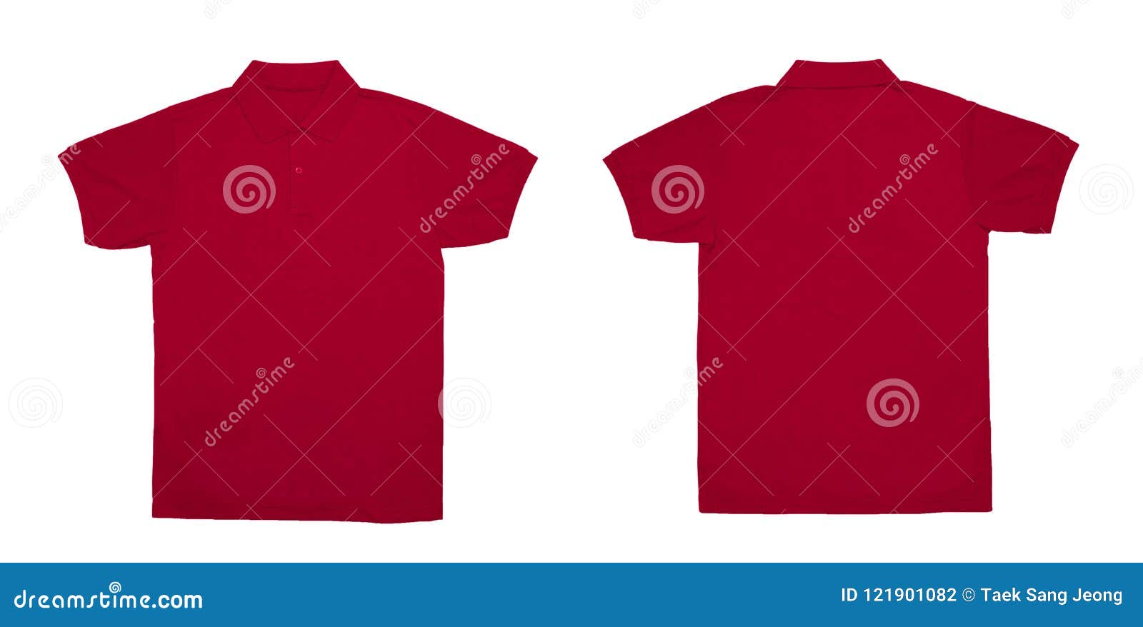 Blank Polo Shirt Color Red Front And Back View Stock Photo ...