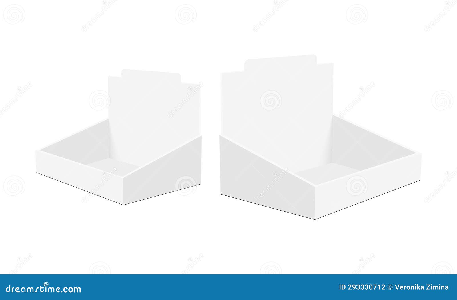 Blank POS Display Boxes Mockups, Side View Stock Vector - Illustration ...