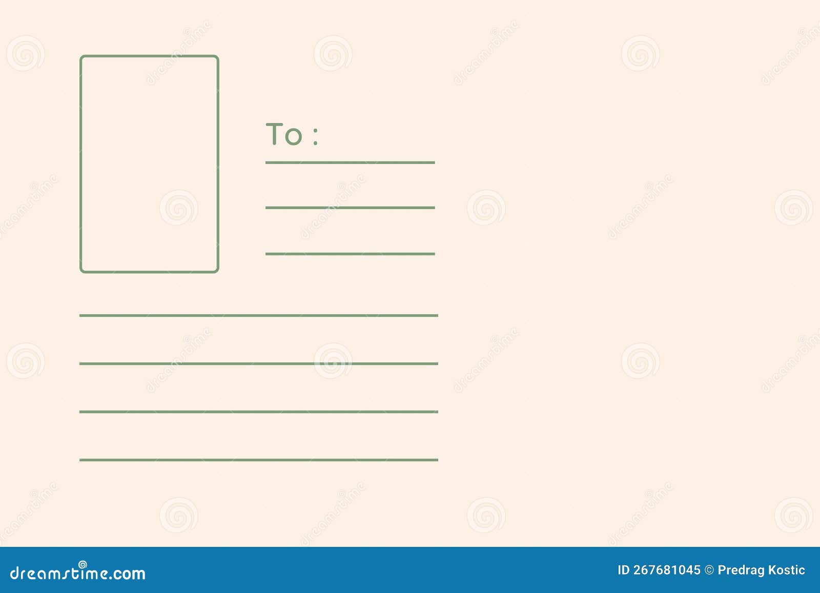Blank post card stock illustration. Illustration of document - 267681045