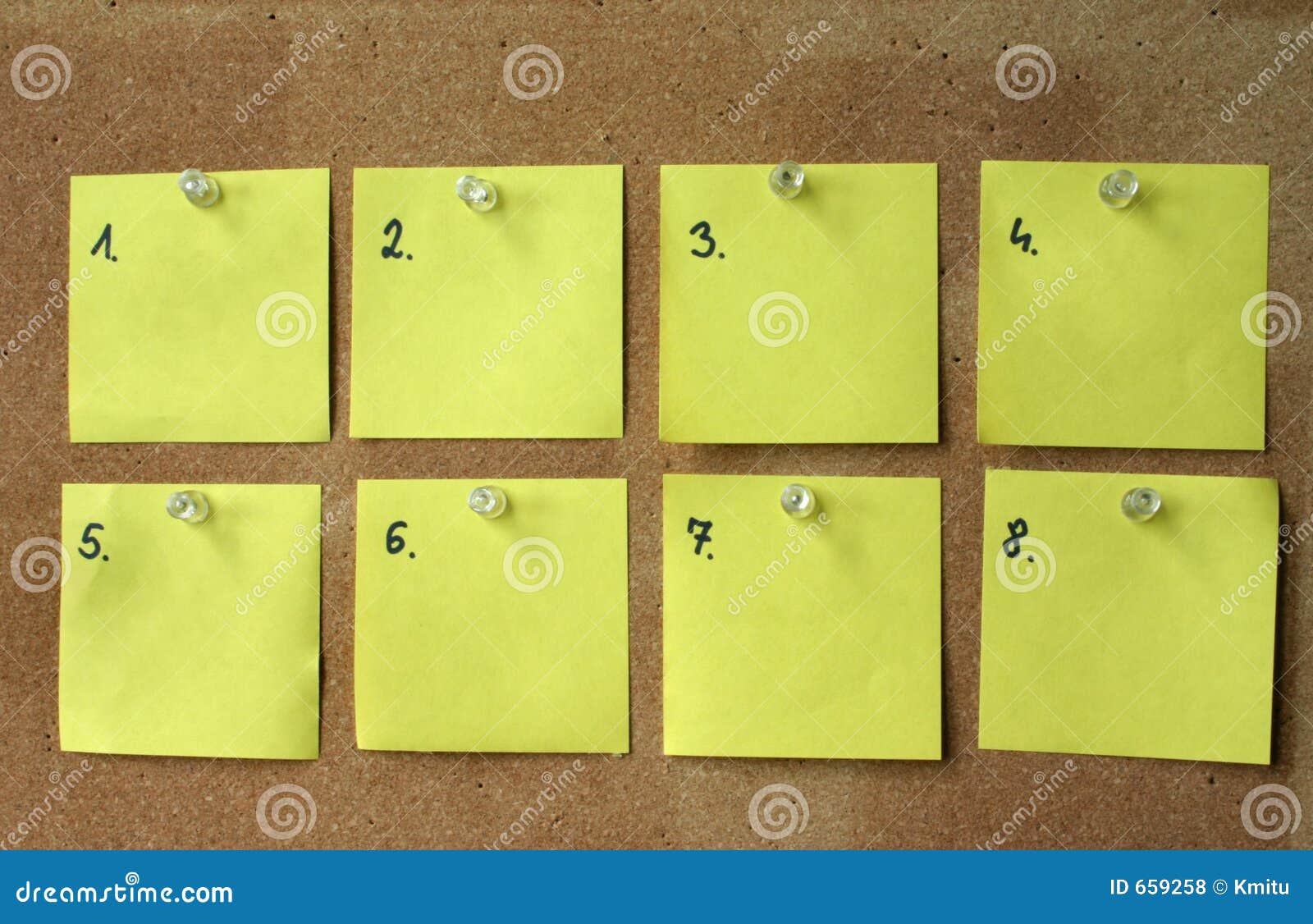 Blank post-its stock photo. Image of empty, cork, bulletin - 659258