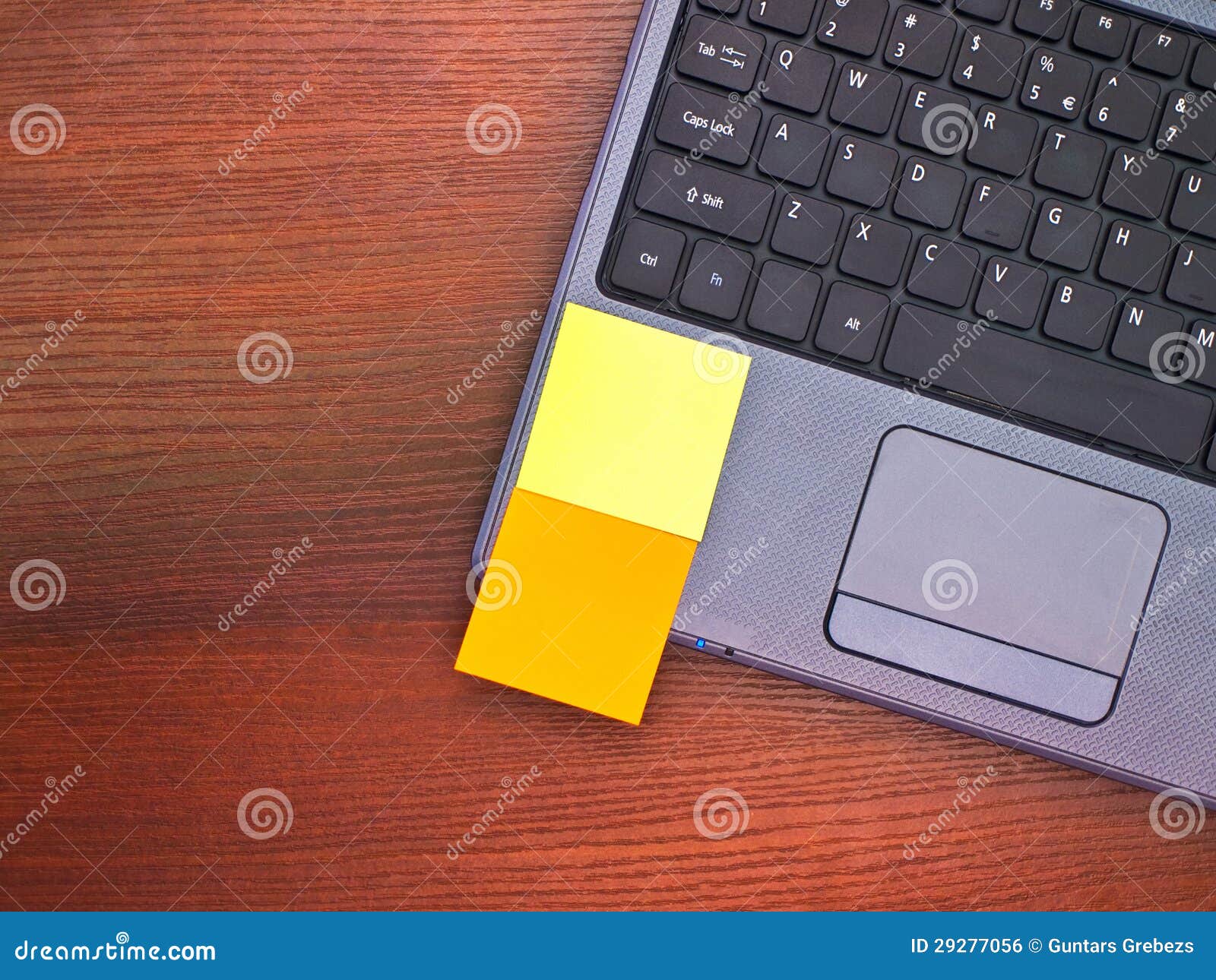 Blank Post it Notes on Laptop Stock Photo - Image of space, reminder ...