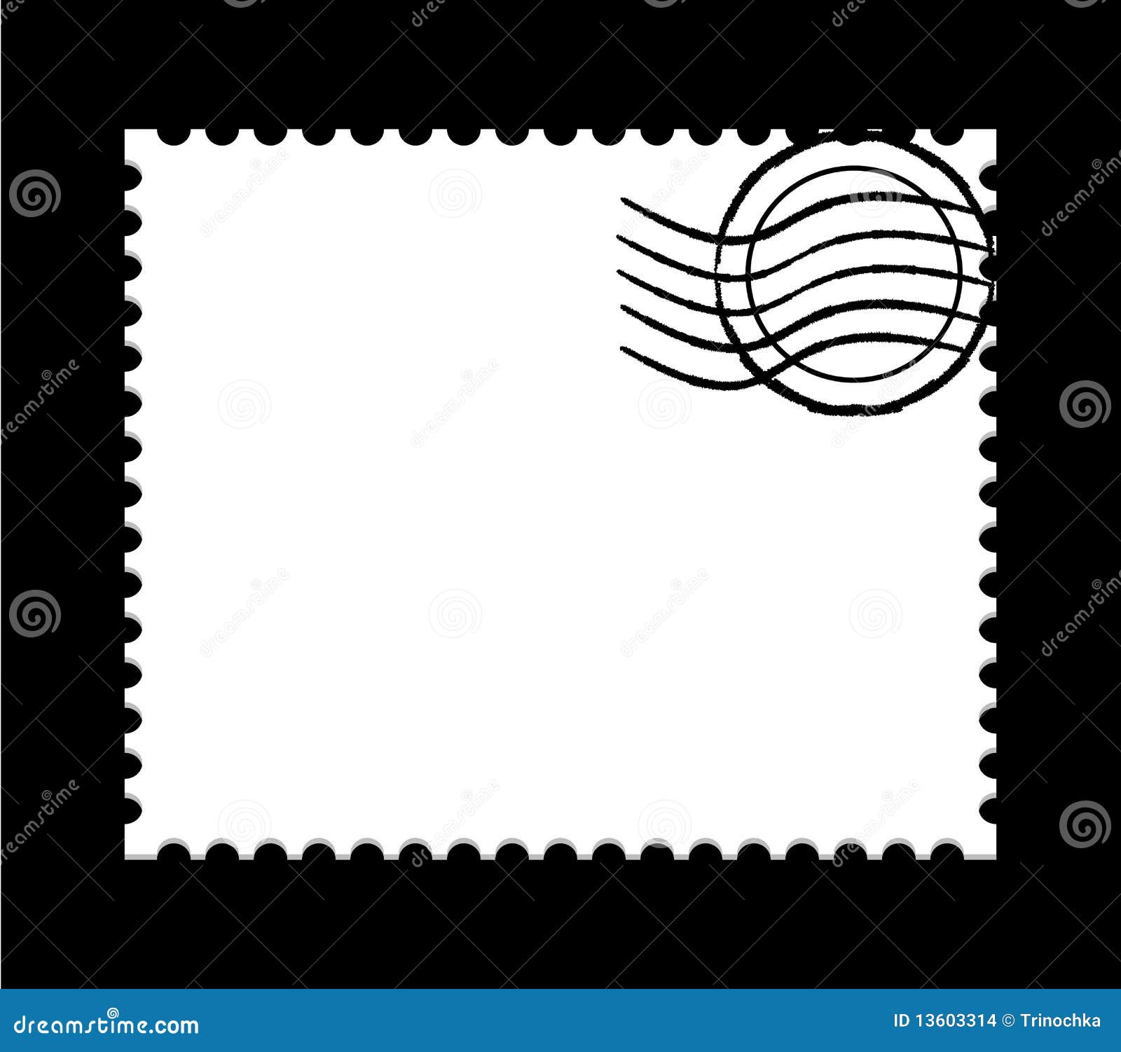 Blank post stamp stock vector. Illustration of philately - 13603314