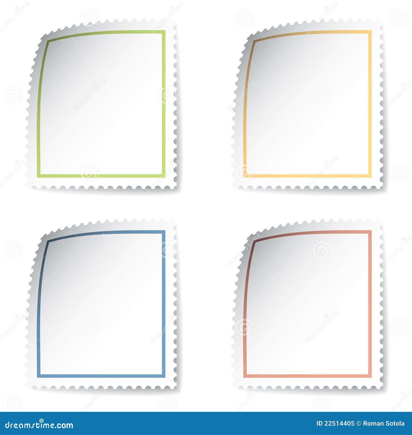 Blank post stamp stock vector. Illustration of bend, paper - 22514405