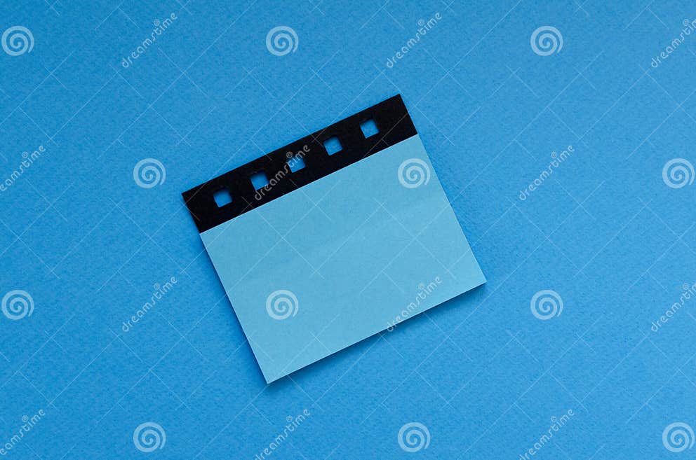 Blank Post it Sticker on Blue Background Stock Photo - Image of sheet ...