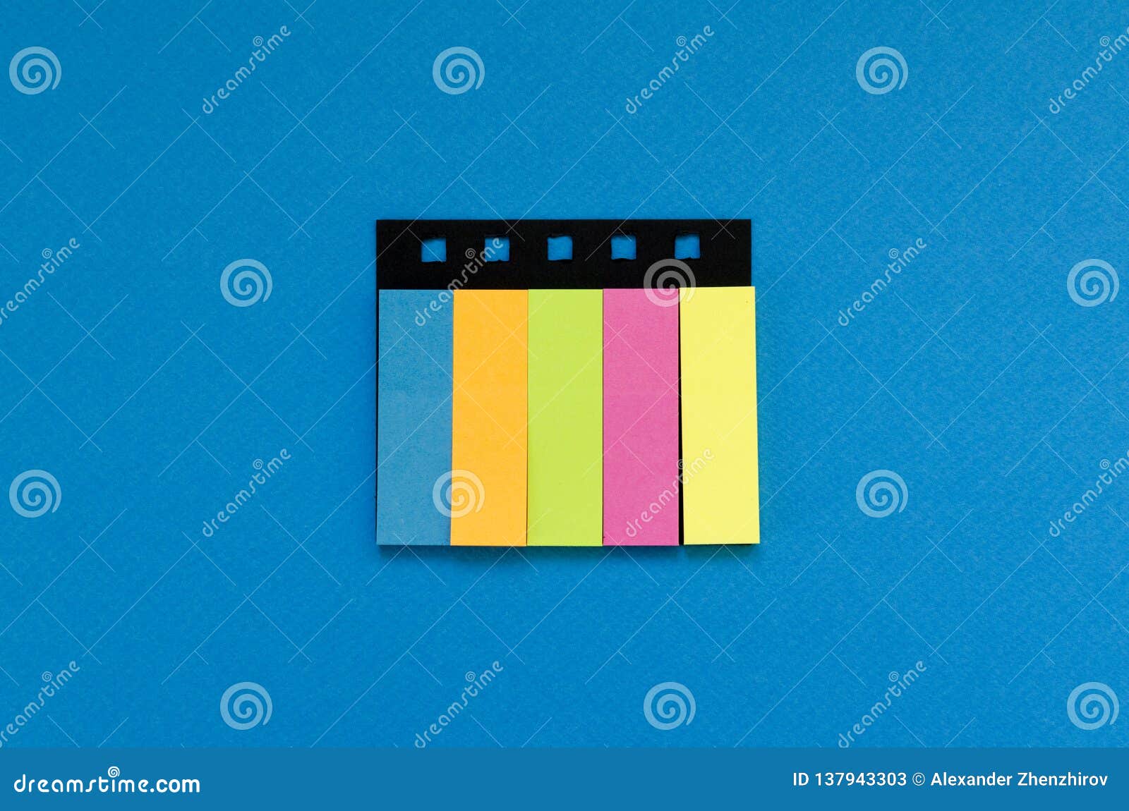 Blank Post it Sticker on Blue Background Stock Image - Image of board ...