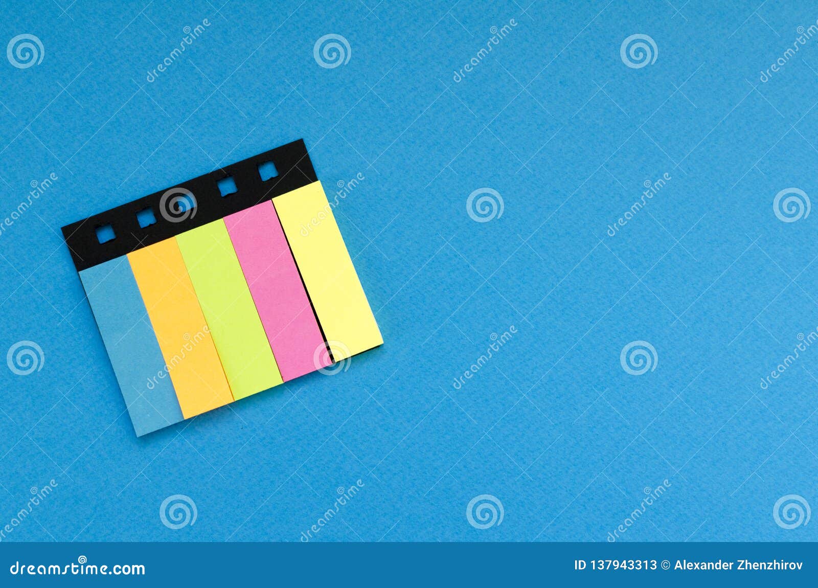 Blank Post it Sticker on Blue Background Stock Image - Image of empty ...