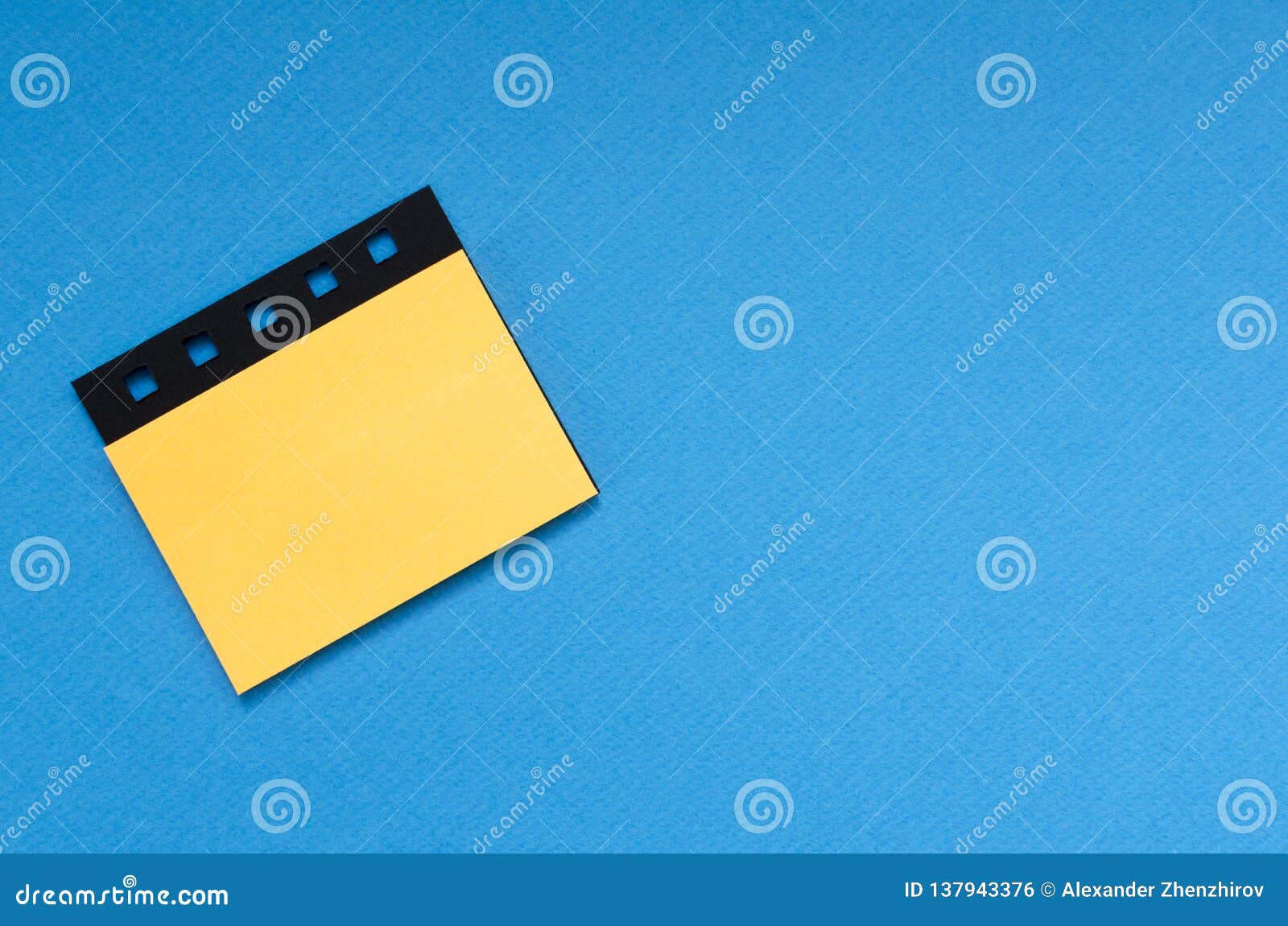 Blank Post it Sticker on Blue Background Stock Photo - Image of board ...