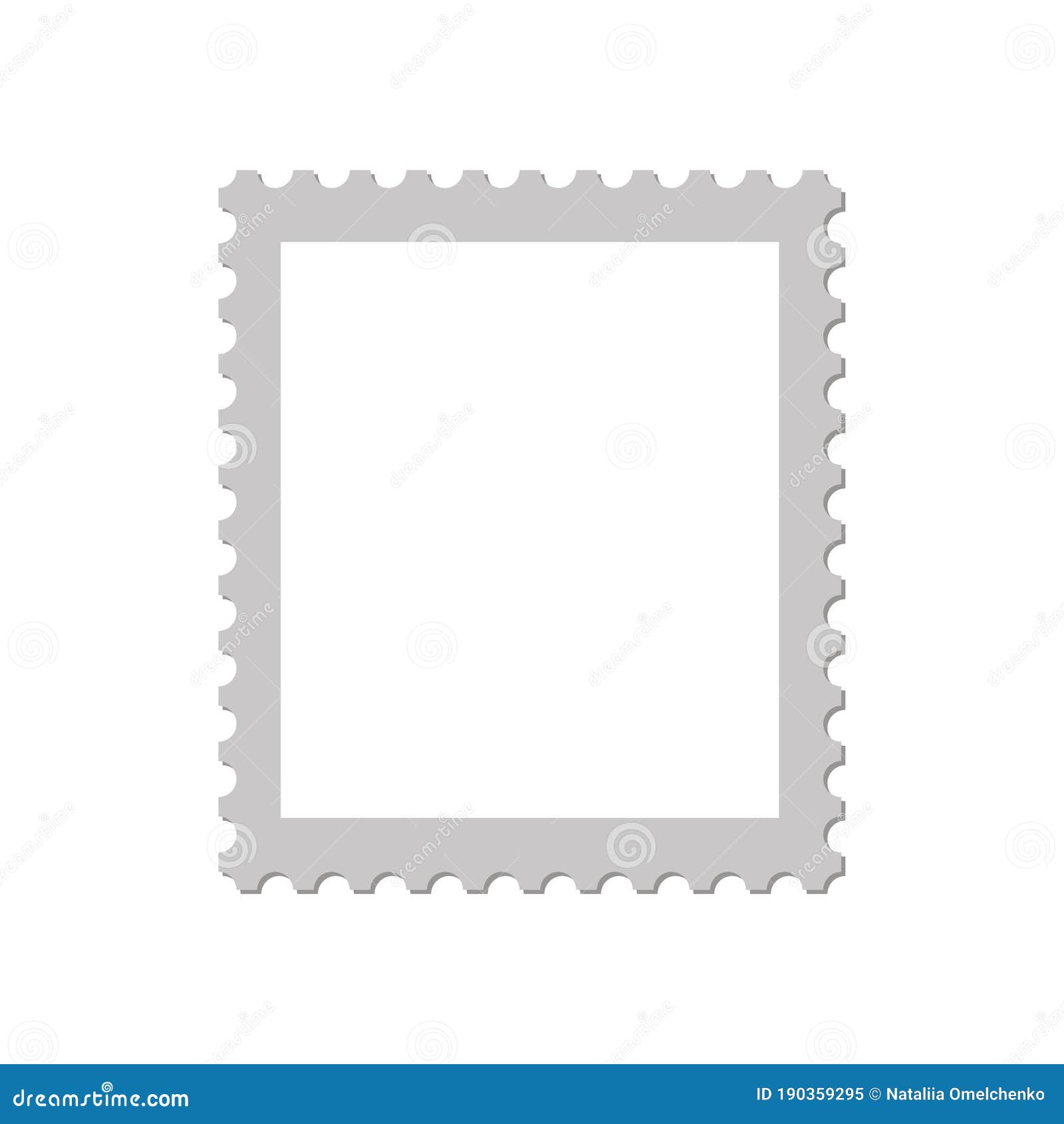 Blank Postage Stamp Frame Icon Isolated on White Background Stock ...