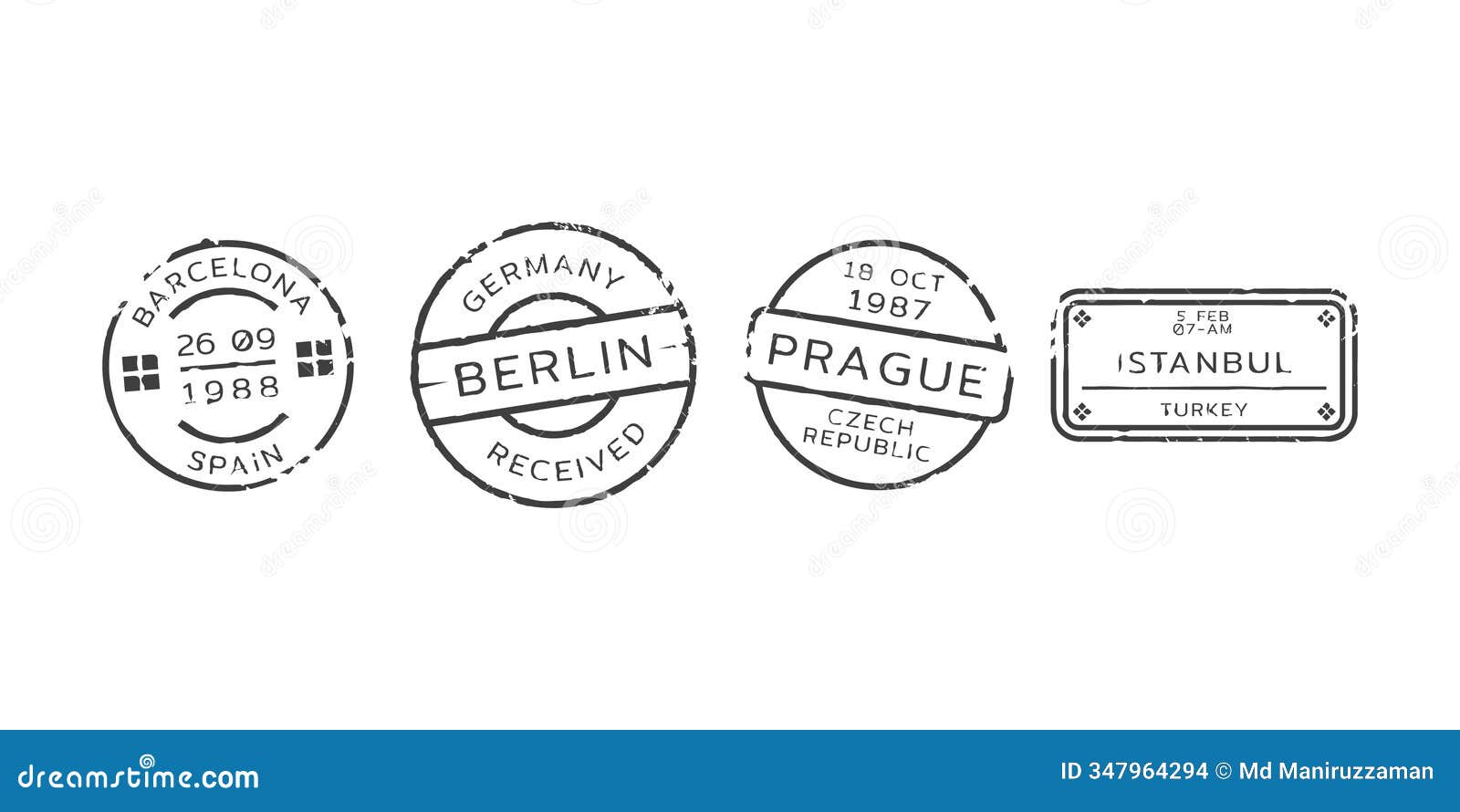 Blank Postage Stamp. Mailing Postal Sticker Template in Different Size ...