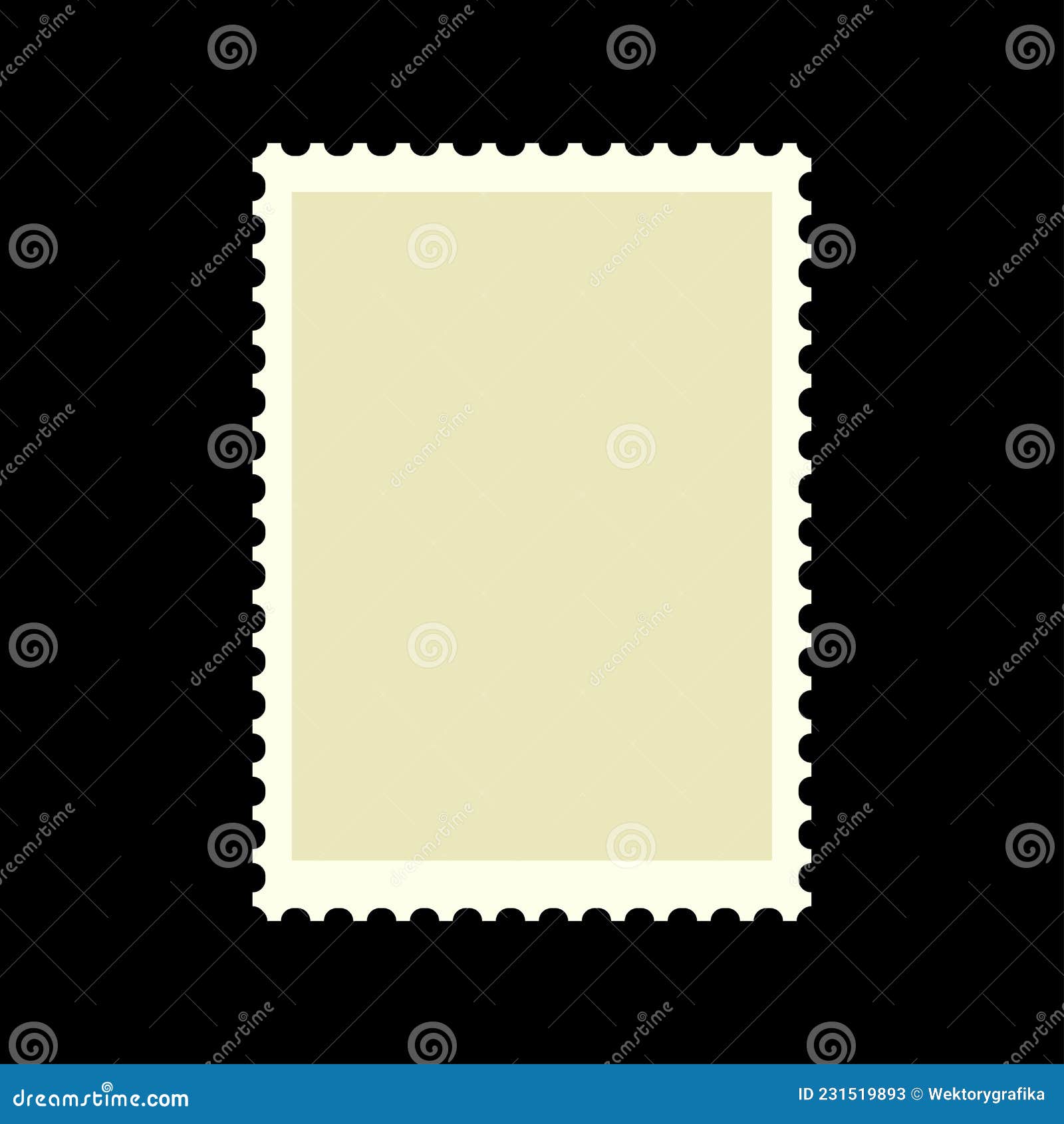 Blank Postage Stamp. Rectangle Shape Postmark Stock Vector ...