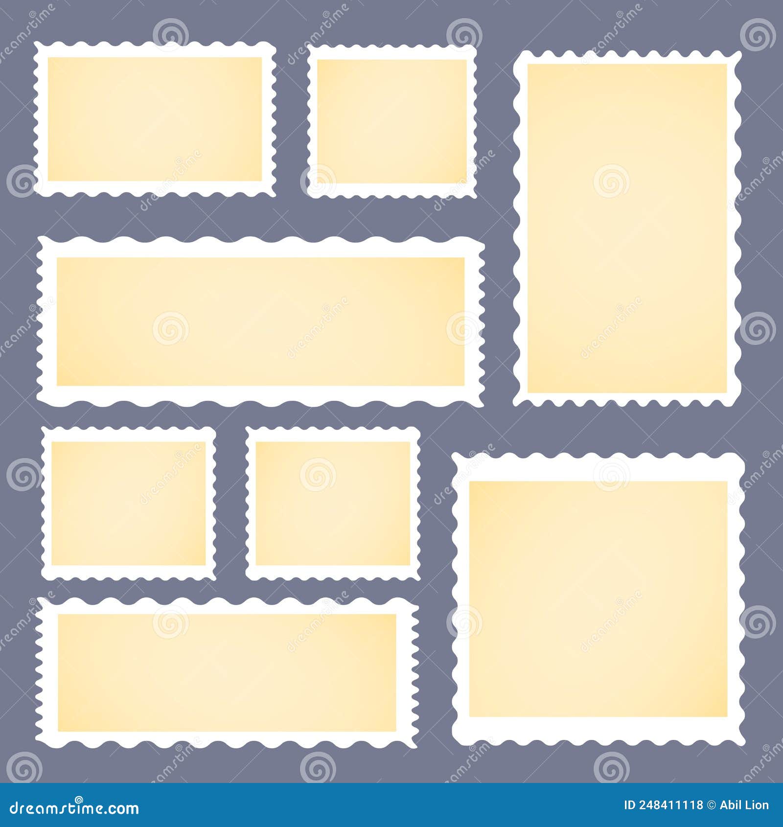 Blank Postage Stamps in Different Size Vector Illustration Stock Vector ...