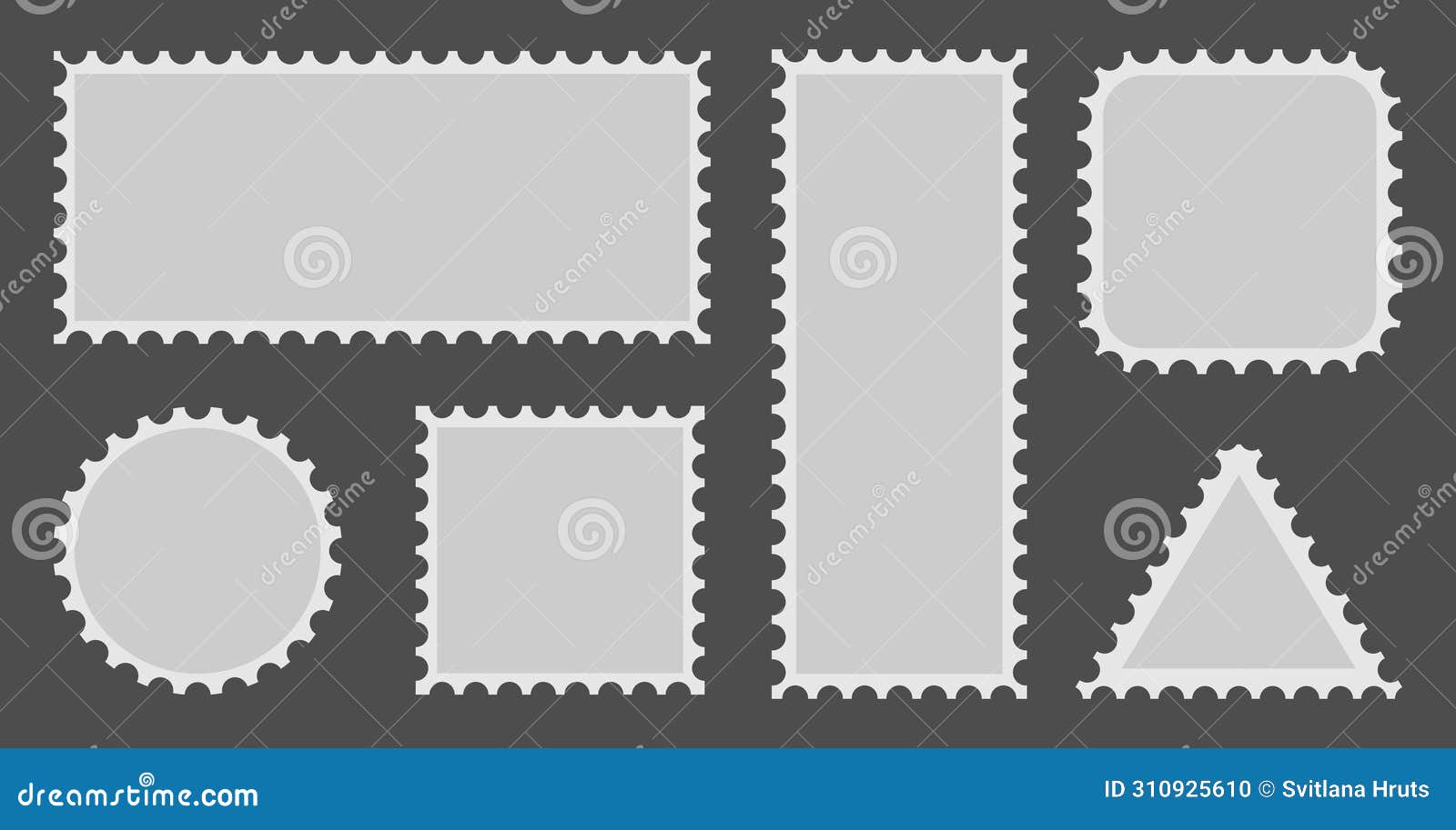 Blank Postage Stamps. Frames Collection. Blank Rectangle and Square ...