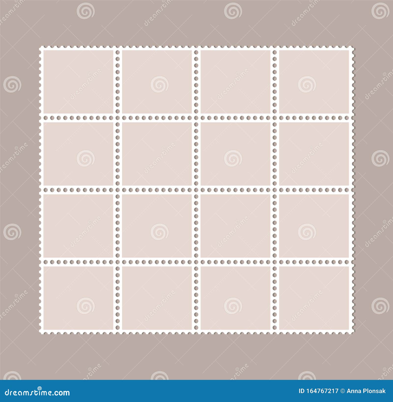 Blank Postage Stamps. Perforated Postage Stamps. Stamps for Mail Letter ...