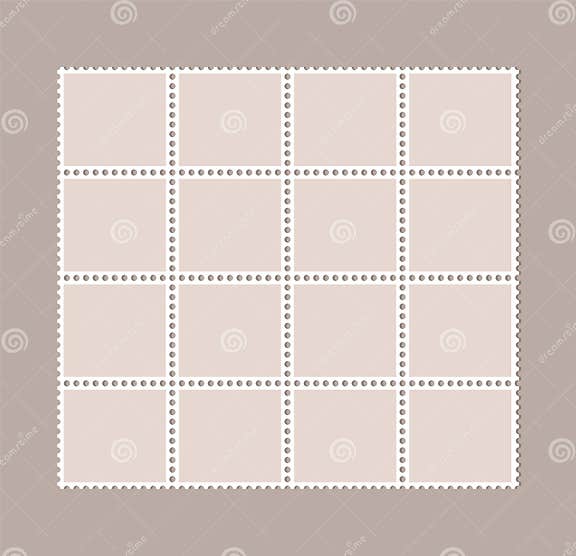 Blank Postage Stamps. Perforated Postage Stamps. Stamps for Mail Letter ...