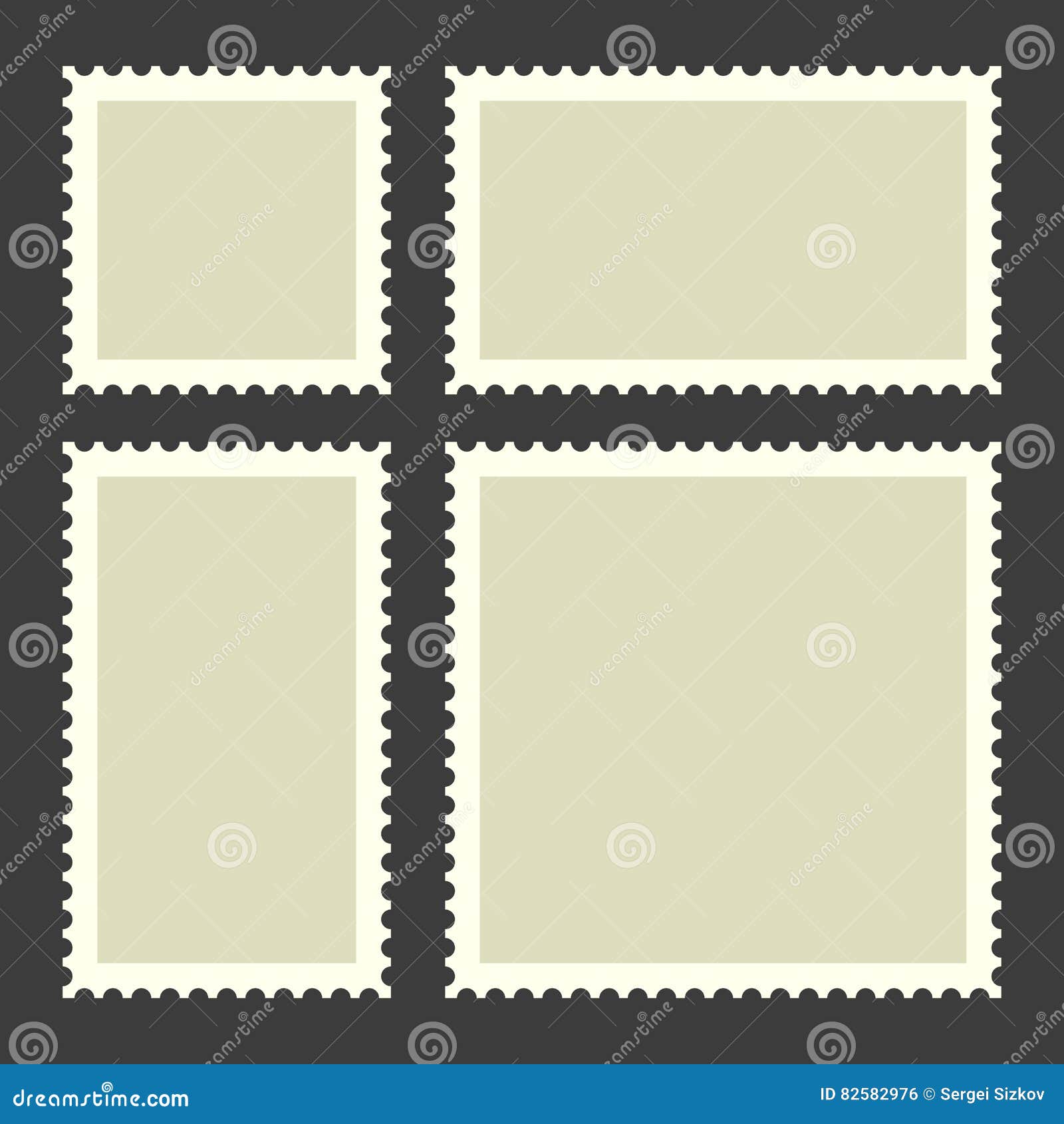 Blank Postage Stamps Set On Dark Background. Vector | CartoonDealer.com ...