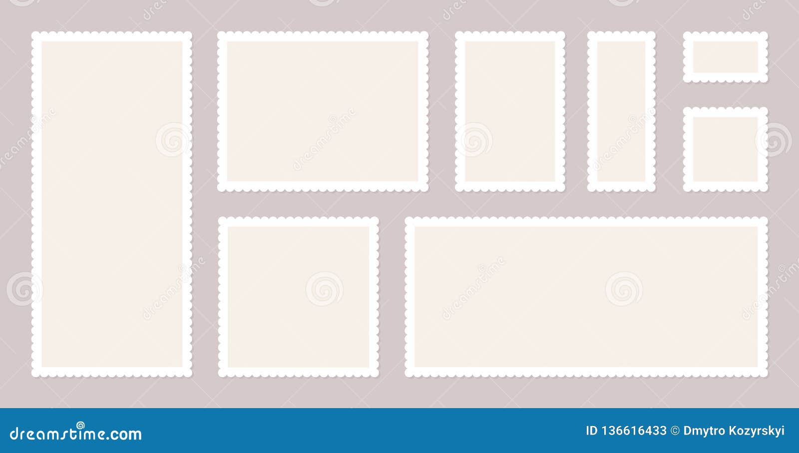 Blank Postage Stamps Set. Vector Illustration Blank Postage Stamps ...