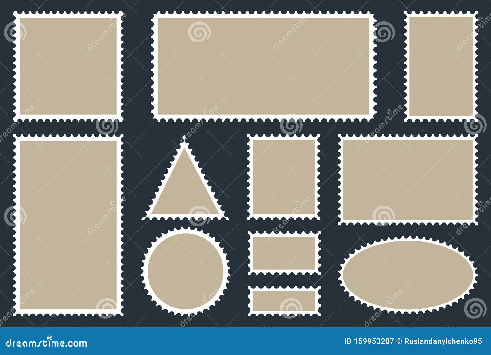 Blank Postage Stamps, Vector Templates For Your Images And Text ...