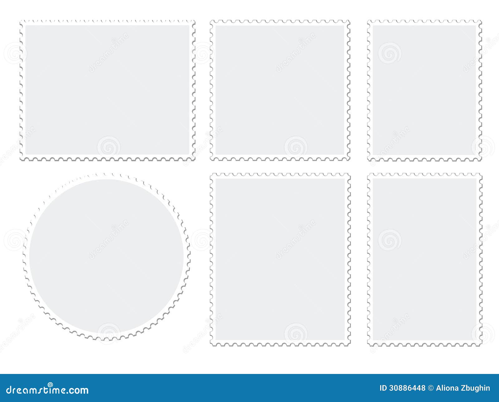 Blank postage stamps stock vector. Illustration of rectangle - 30886448