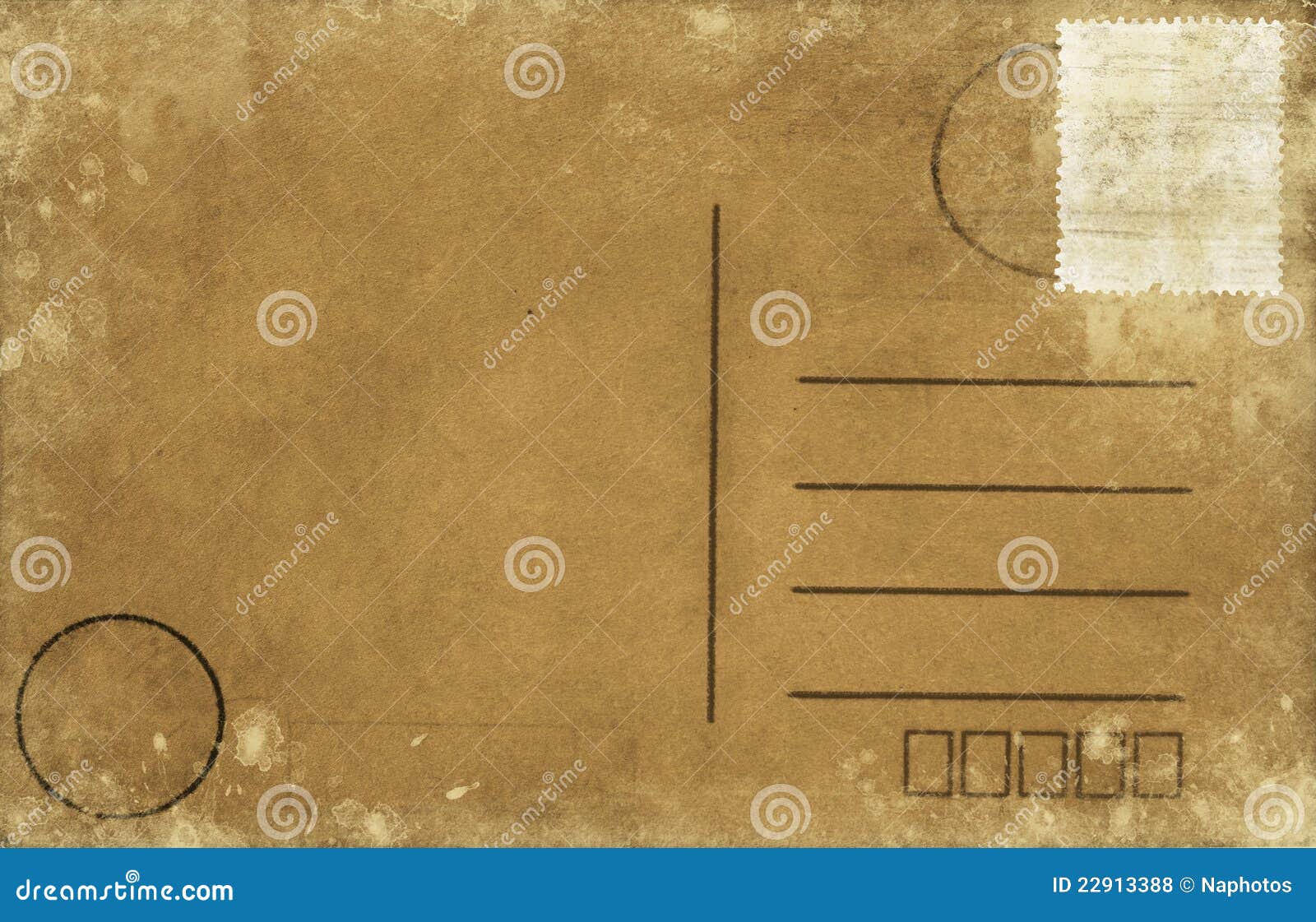 Blank Postcard With Ink Sketch Tree Silhouette. Blooming Tree Forest ...