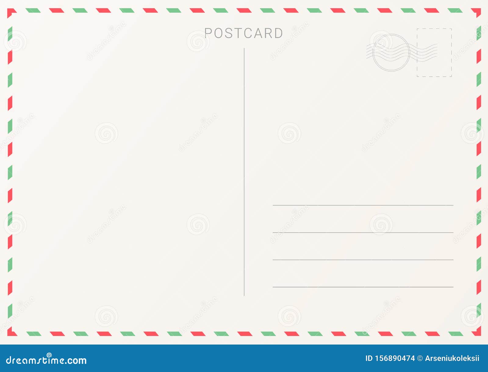 Blank Postcard With Ink Sketch Tree Silhouette. Blooming Tree Forest ...