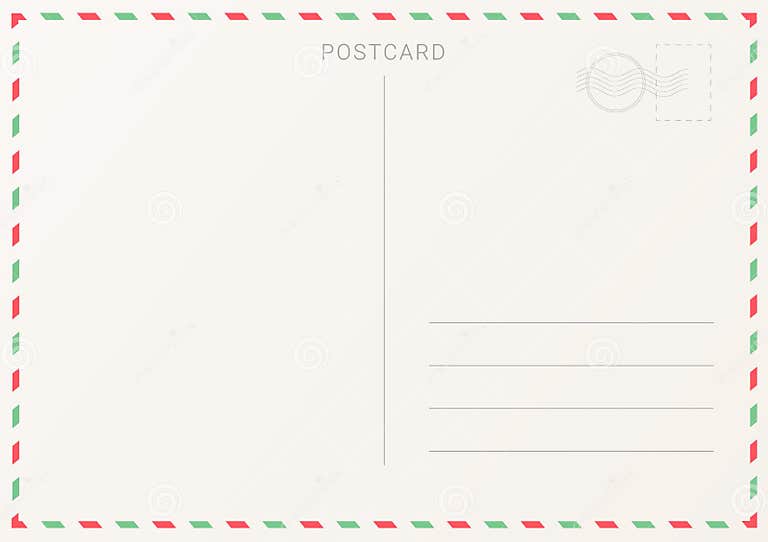 Blank postcard backside. stock vector. Illustration of vector - 156890474