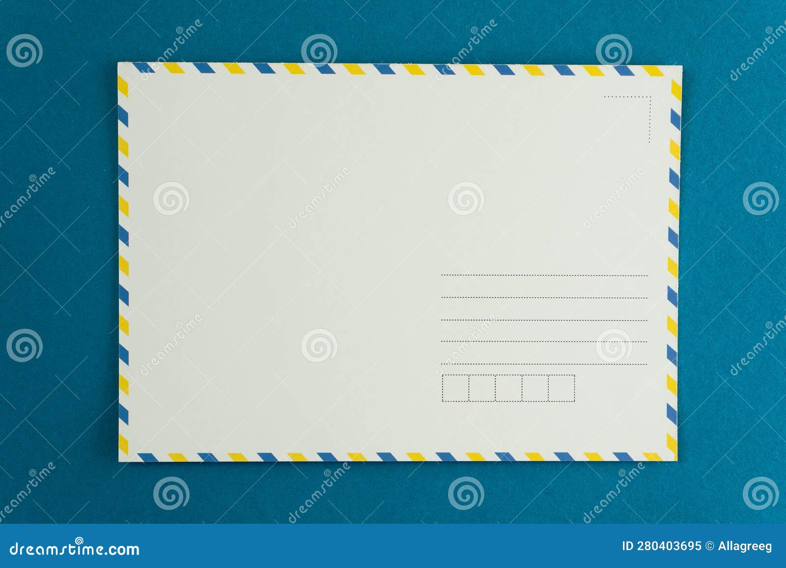 Blank Postcard of an Open Letter. Mail Background. Postcrossing Layout ...