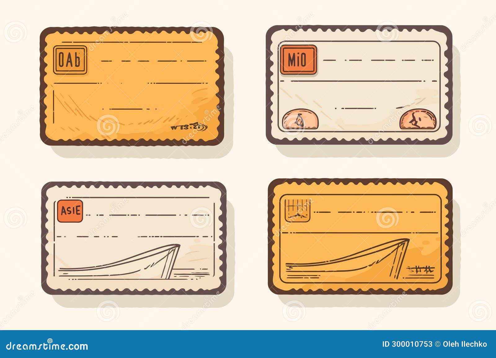 Blank Postcard with Small Stamp Isolated Vector Style Illustration ...