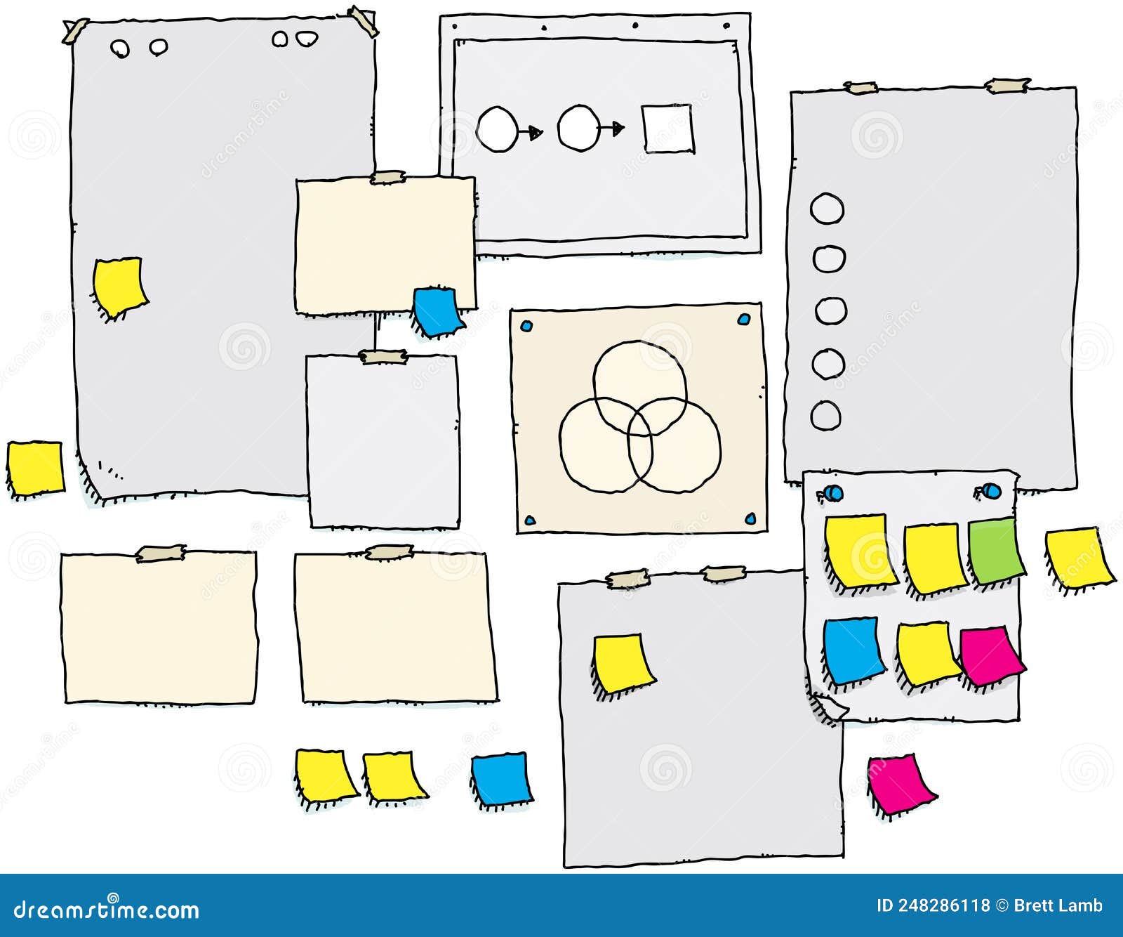 Blank Posted Papers stock illustration. Illustration of collection ...