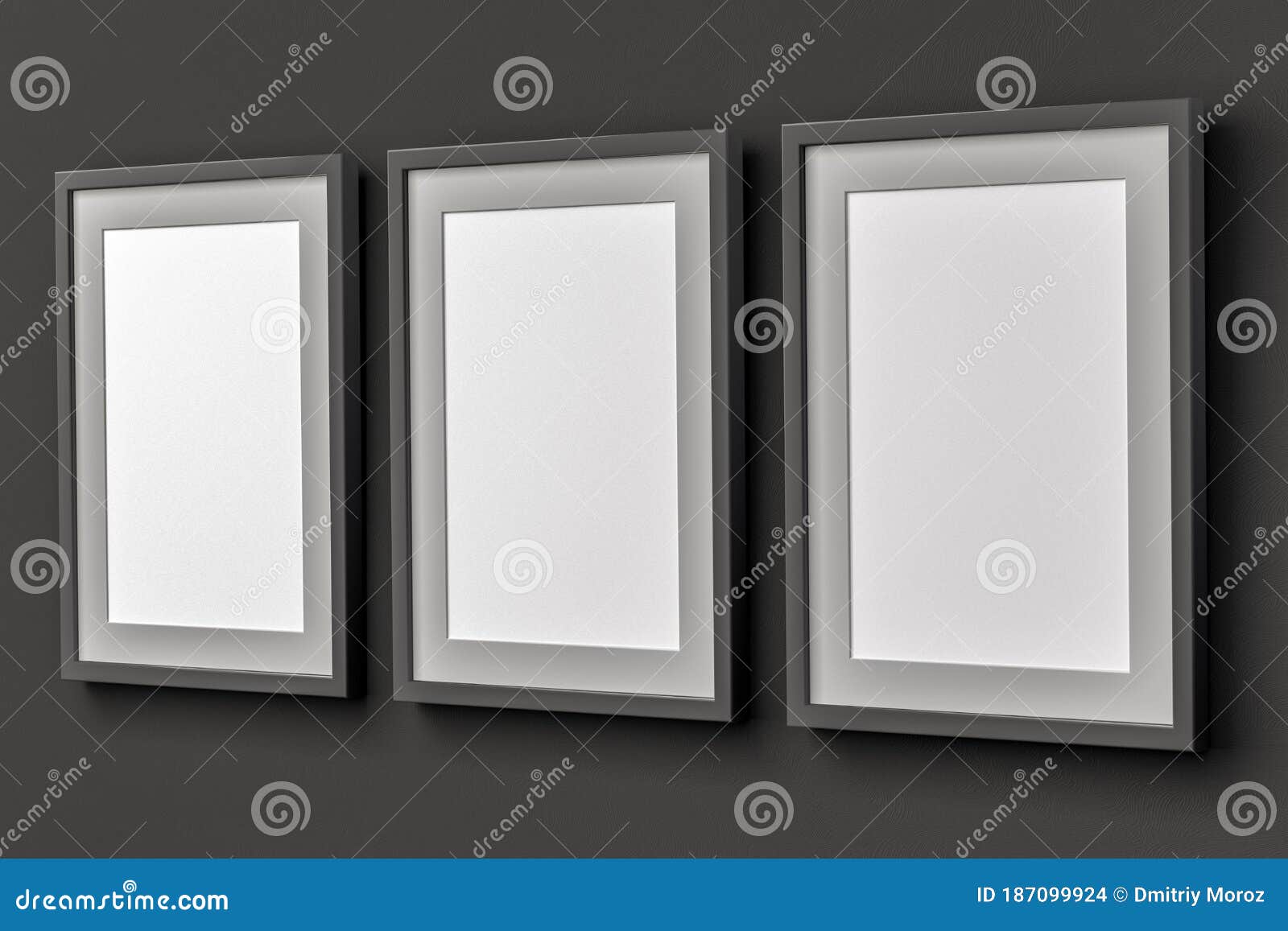 Blank posters on the wall stock illustration. Illustration of mockup ...