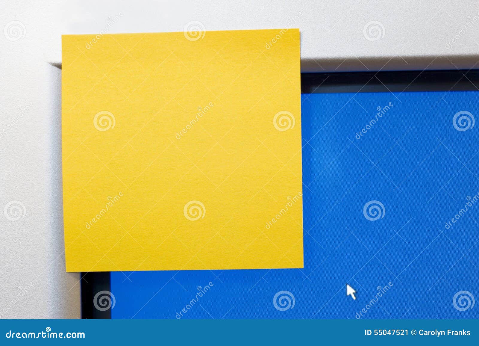 Blank Postie Note on Computer Monitor Corner Stock Image - Image of ...