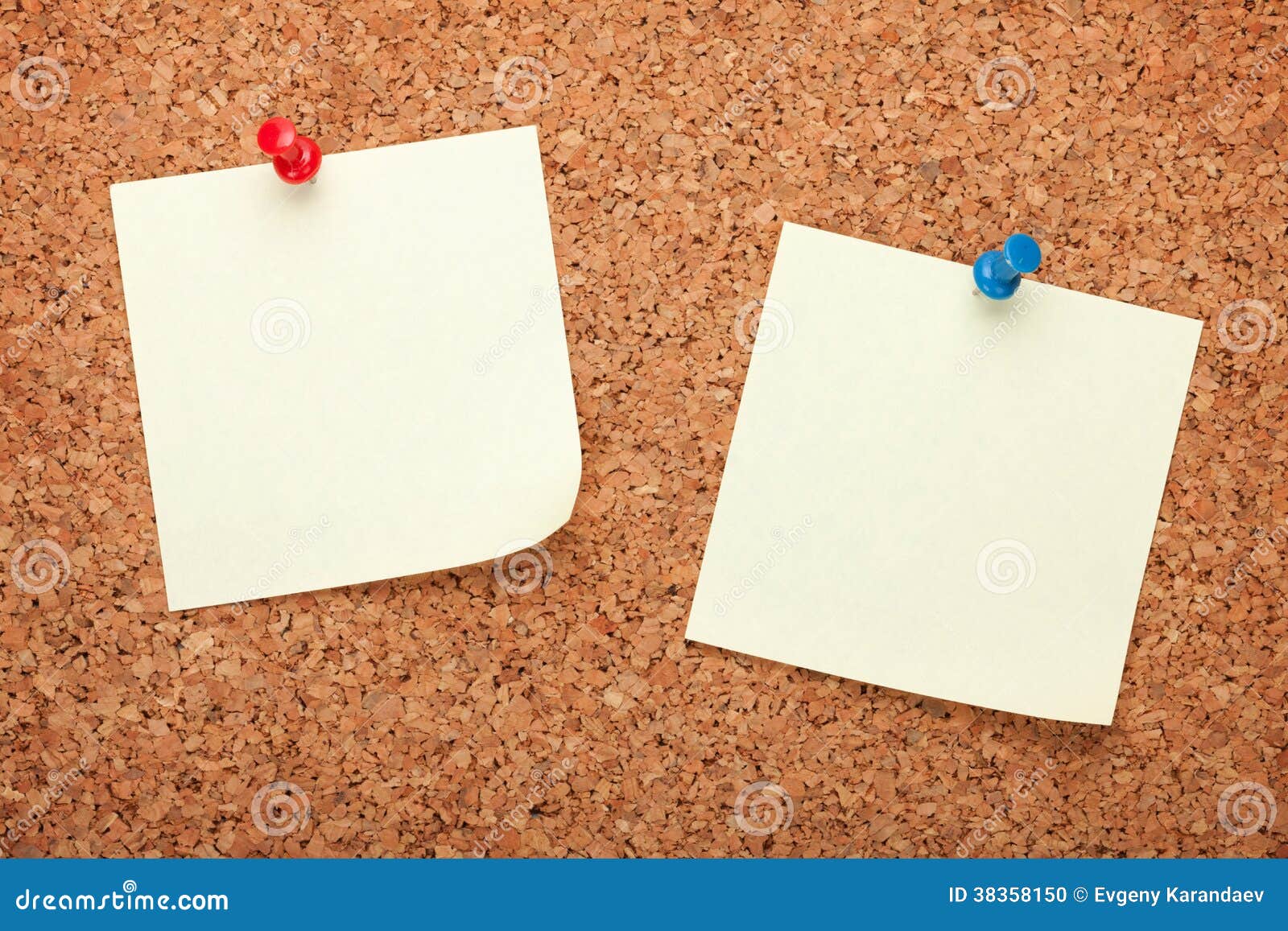 Blank Postit Notes on Cork Notice Board Stock Photo - Image of ...