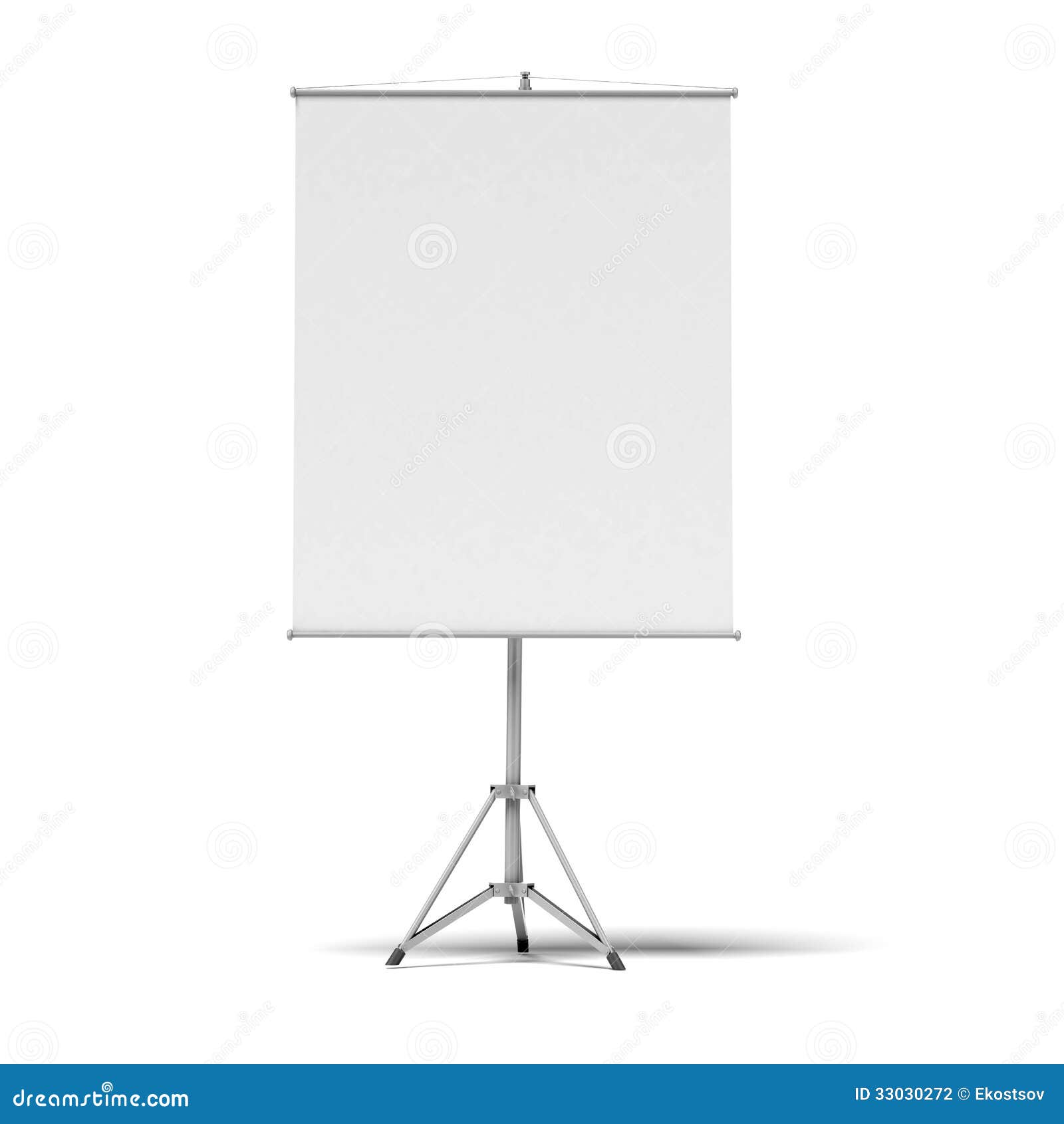 Blank Presentation Roller Standing Isolated On White Background Stock ...