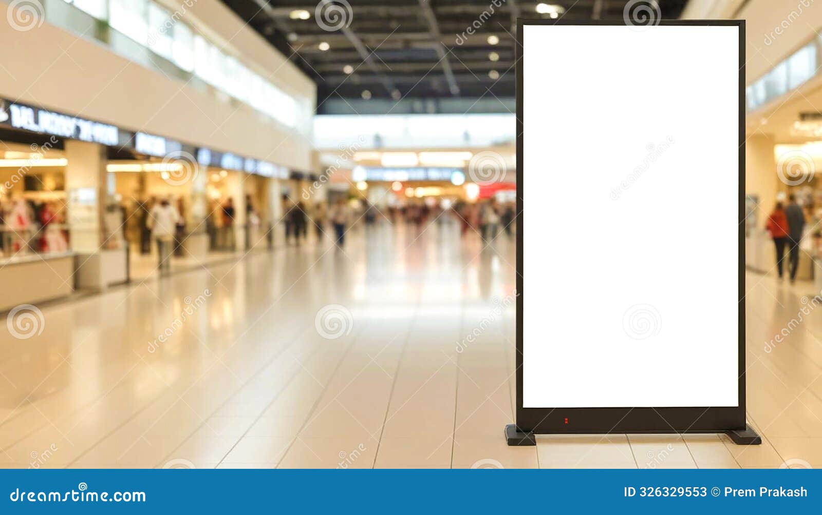 Empty Price Board in Blurred Supermarket - Abstract Background Stock ...